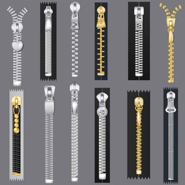 Zipper Realistic Set Stock Vector Image by ©macrovector #198191358