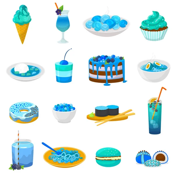 Blue food vector bluish cake with blueberry and sweet dessert with ...