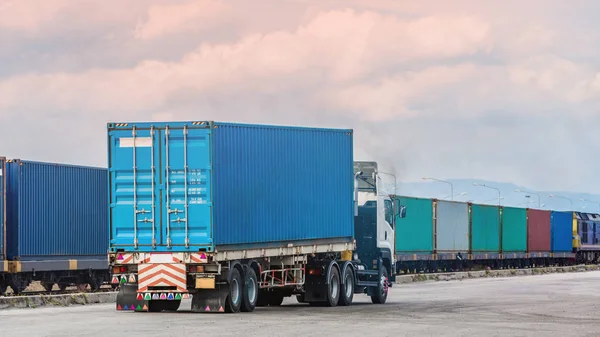 Train with containers Stock Photos, Royalty Free Train with containers Images | Depositphotos