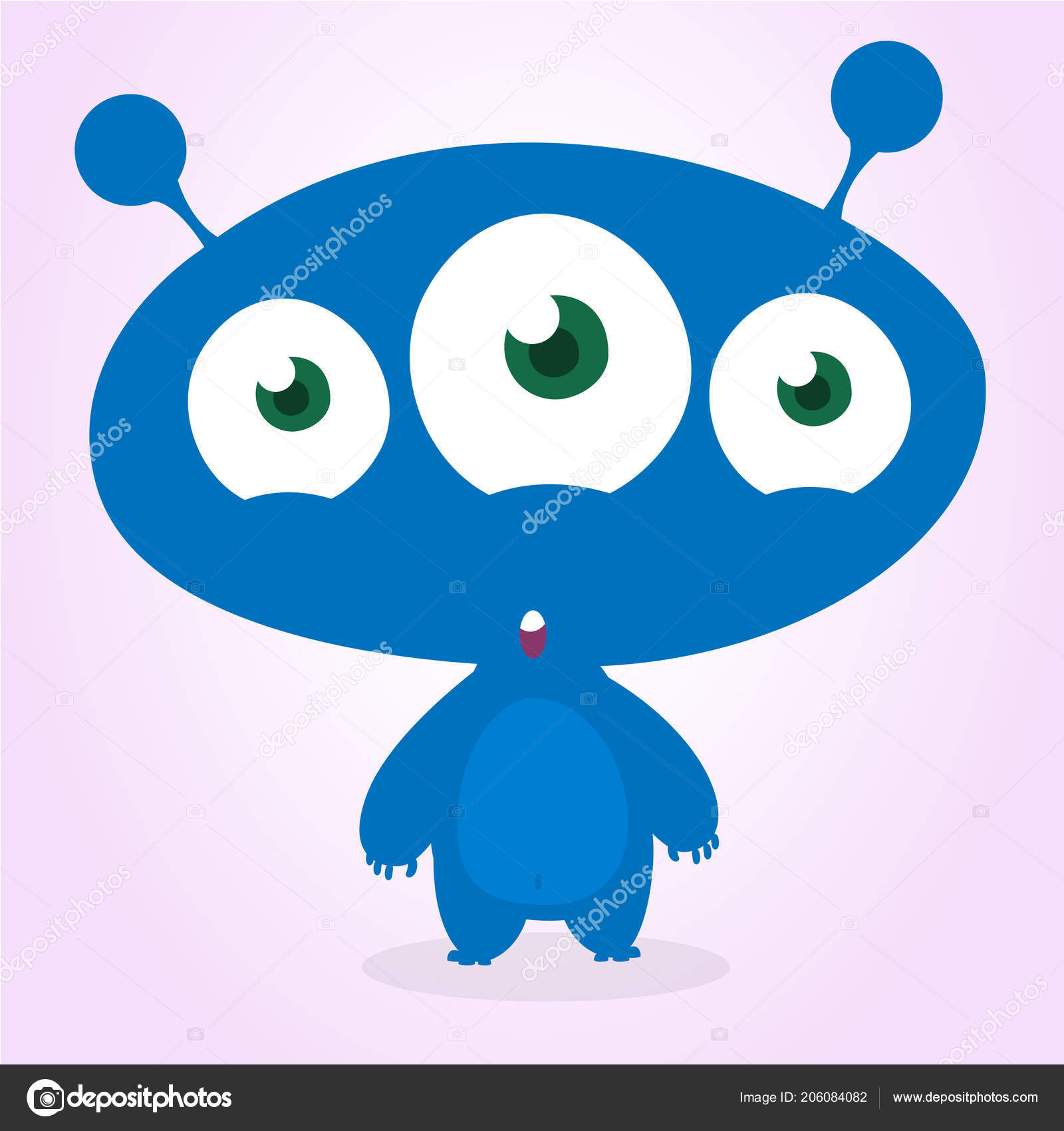 Cute Blue Alien Cartoon