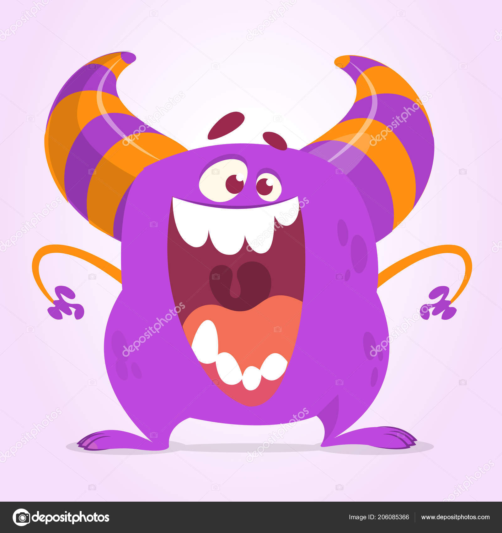 Mignon Monstre Dessin Animé Mascotte Monstre Gros Vecteur Personnage ...