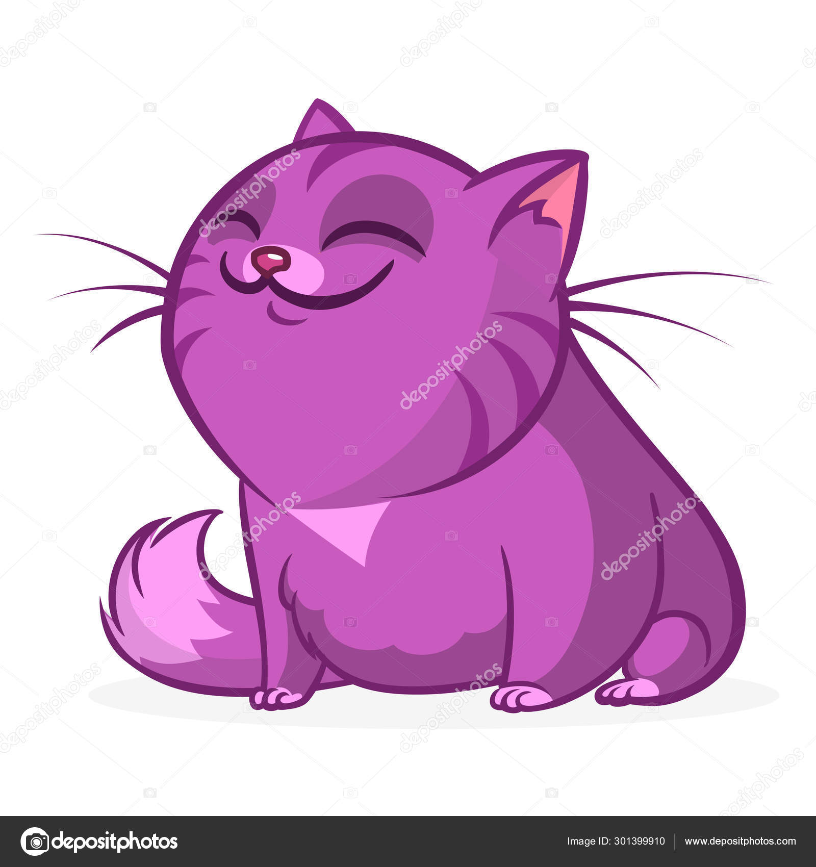 Tecknad rolig katt illustration. Vektor tecknad Kitty vektor av ...