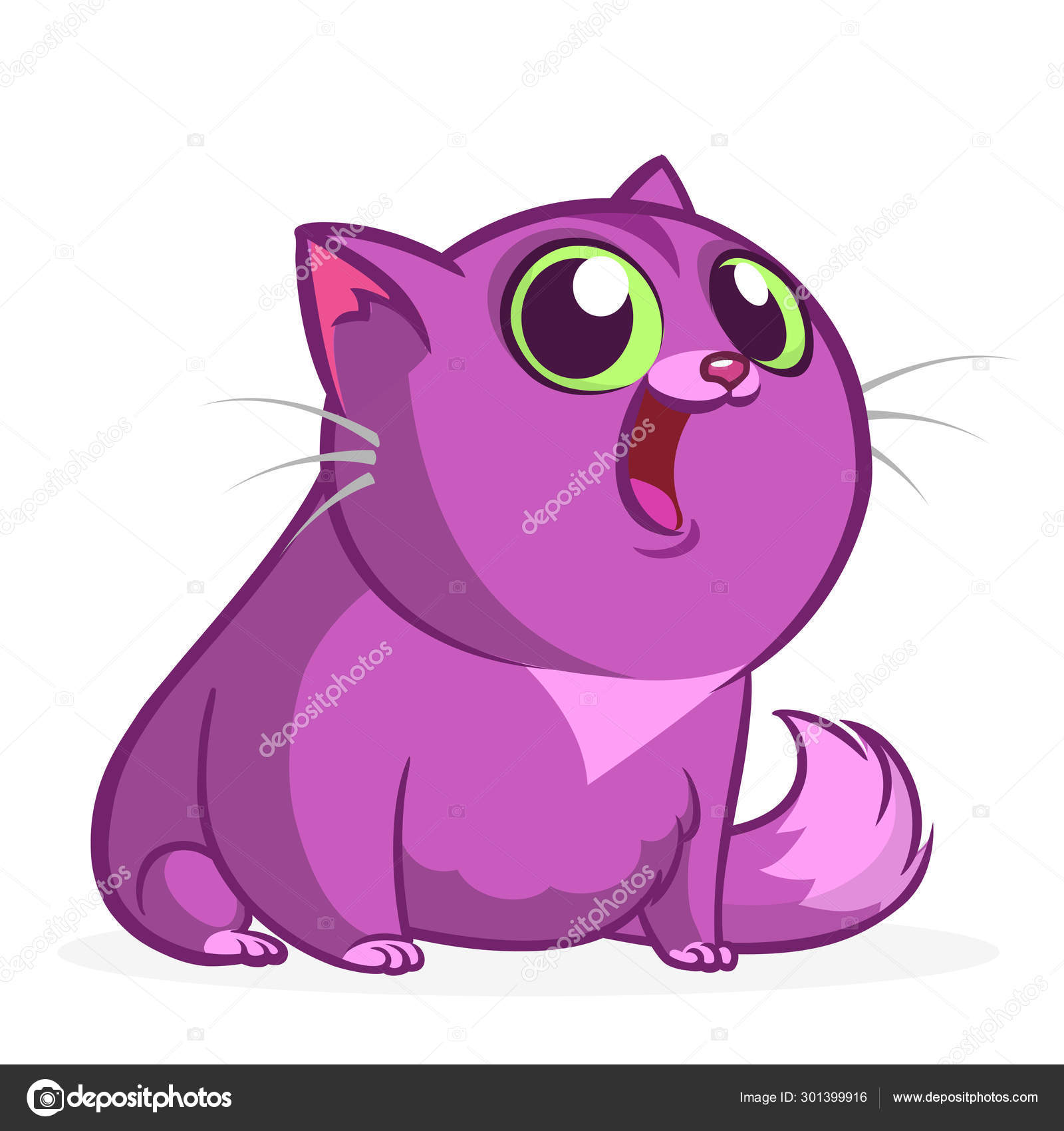 Purple Cat Clip Art