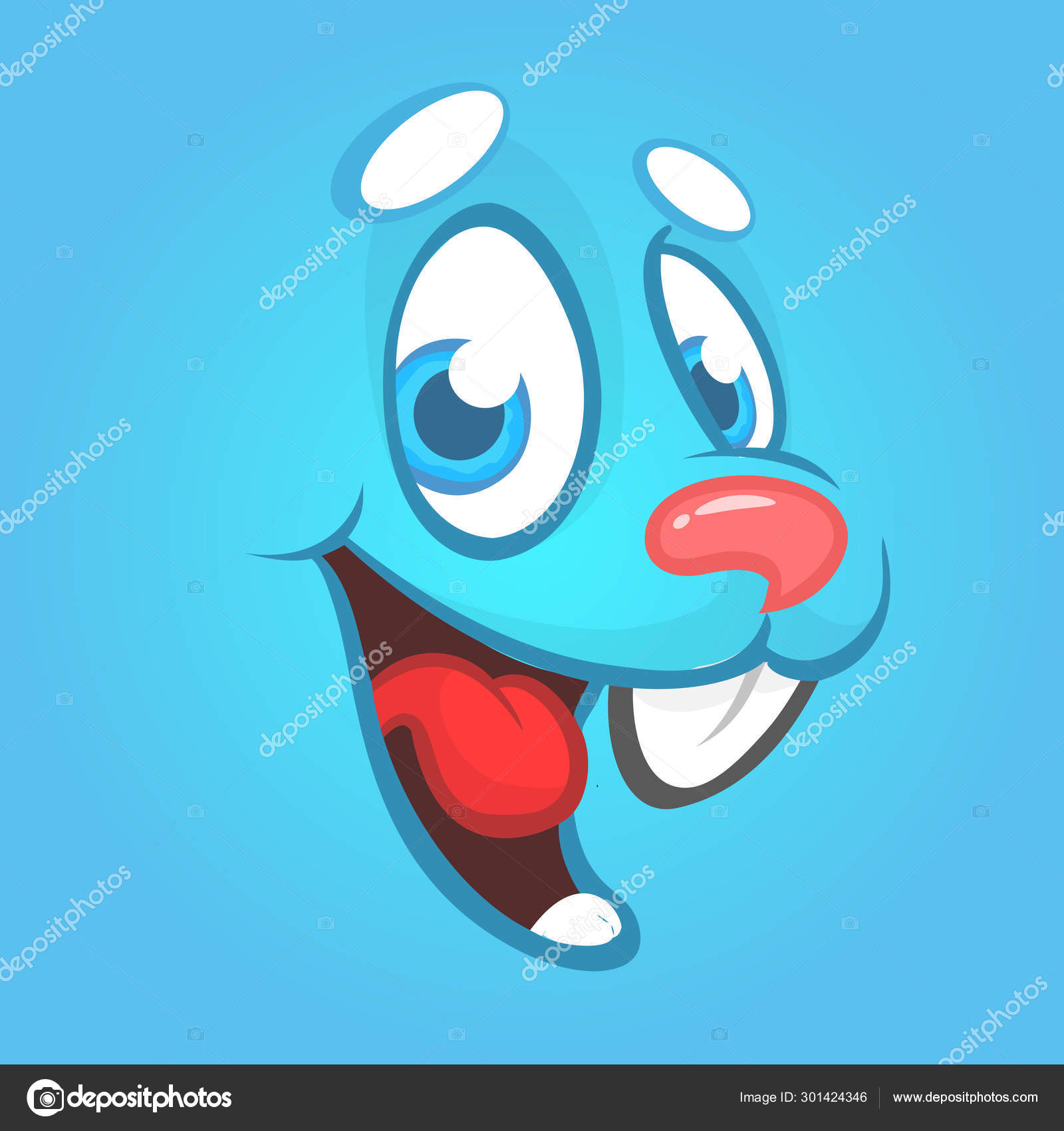 Caricatura conejo de Pascua cara avatar. Ilustración vectorial Vector ...