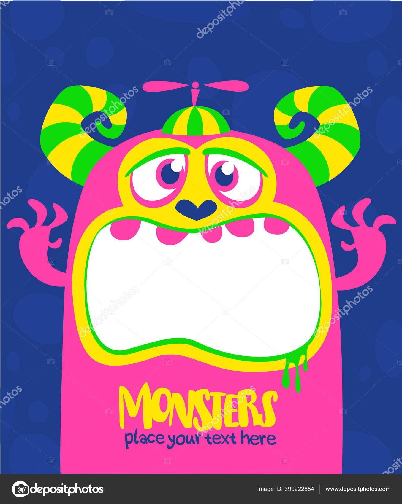 Cartoon Scary Monster Vector Halloween Pink Cool Monster Big Set Stock ...