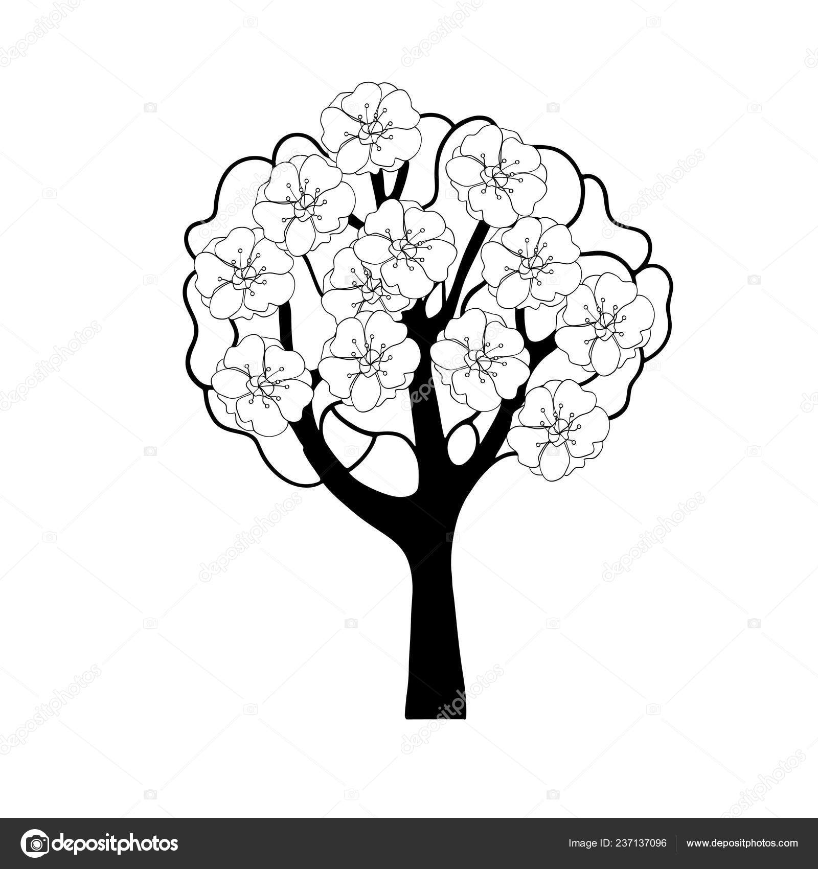 Spring Tree Clip Art Black And White