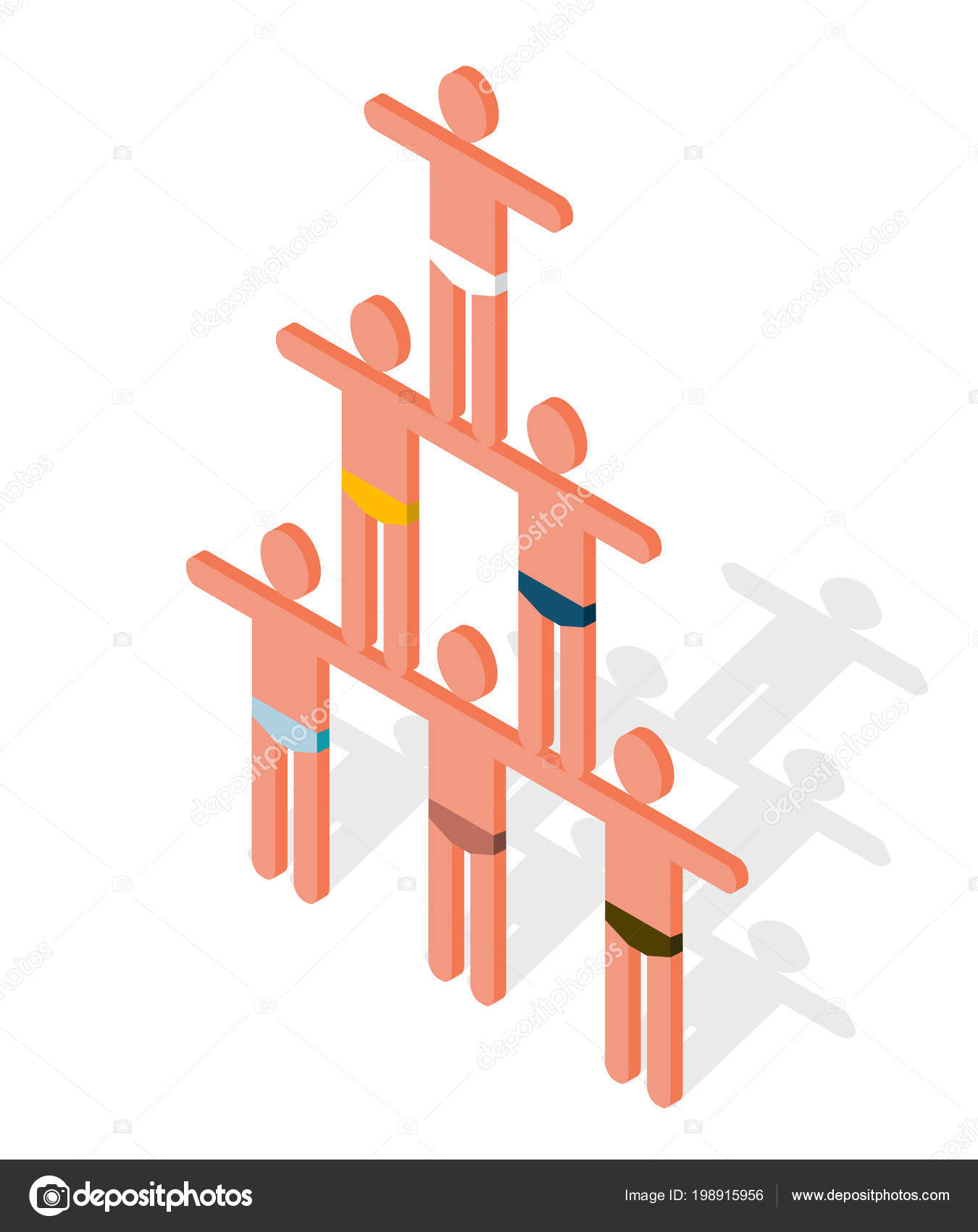 Pyramid Composed Human Bodies Symbolism Friendship Cooperation Human ...