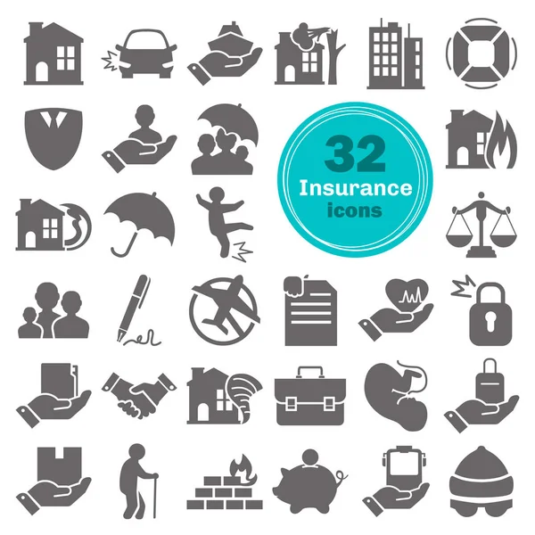 Insurance icon set — Stock Vector © soleilc #12176936