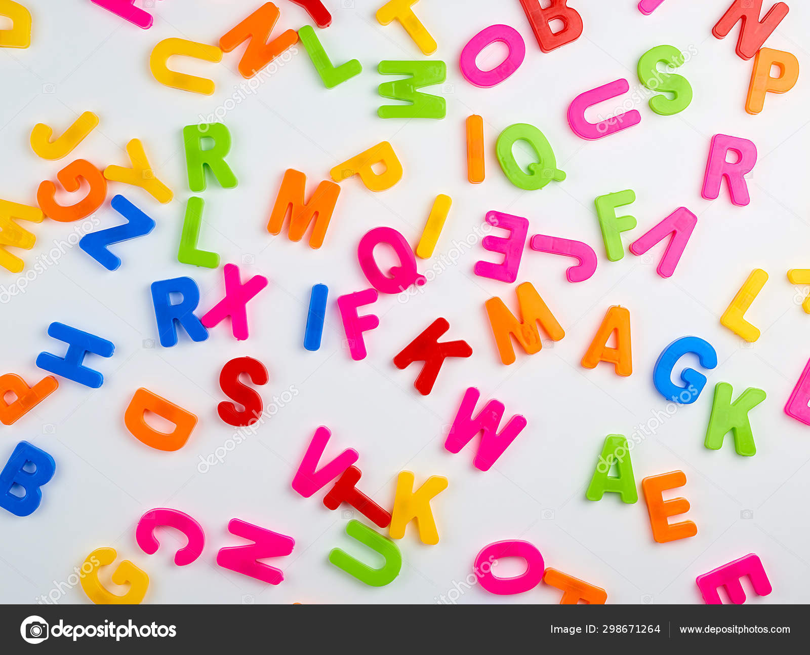 Multicolored English alphabet letters on a white background Stock Photo ...