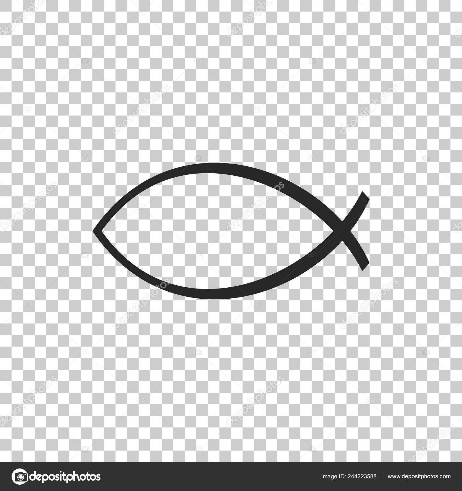 Christian fish symbol icon isolated on transparent background. Jesus ...