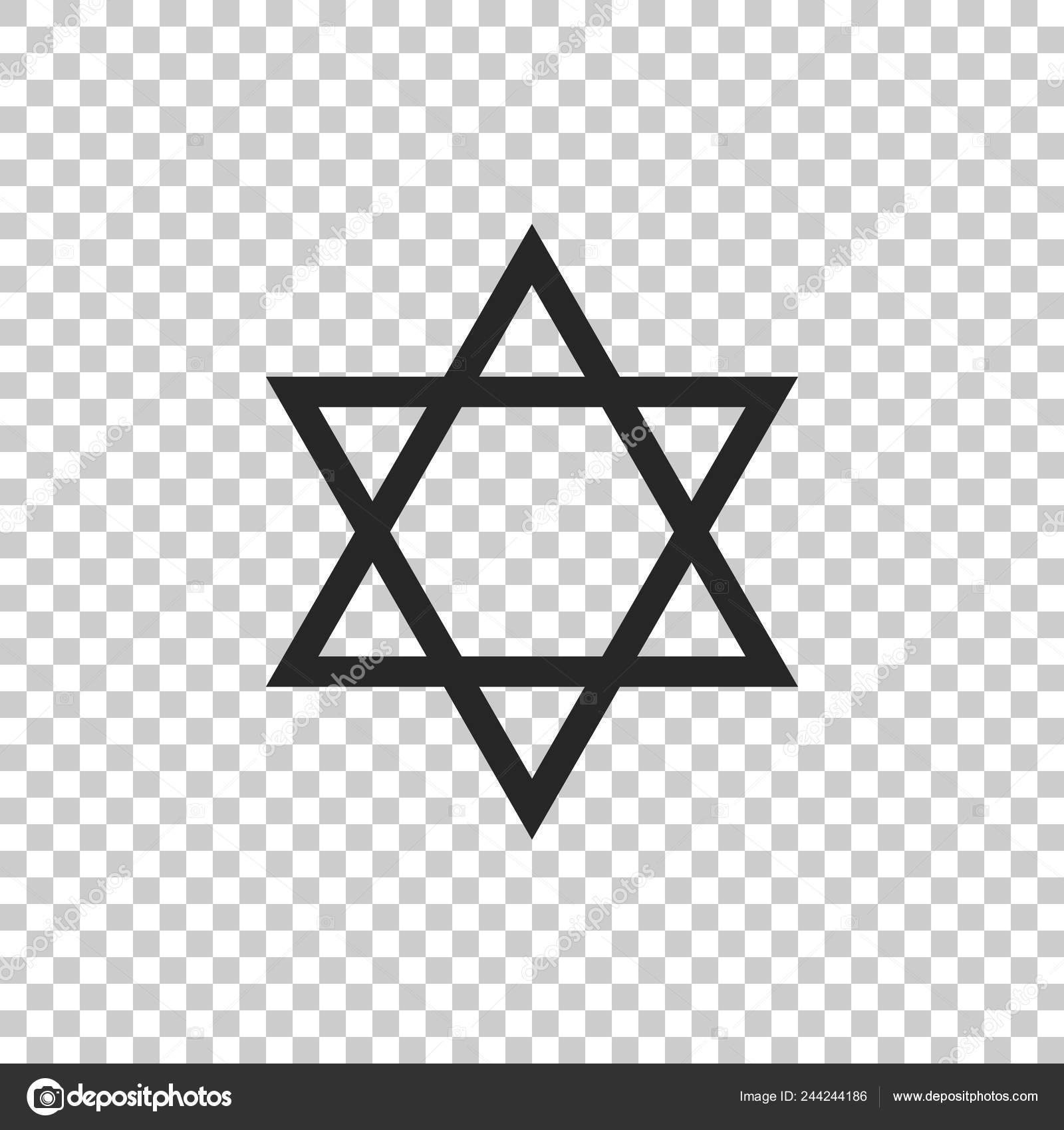 Star of David icon isolated on transparent background. Jewish religion ...