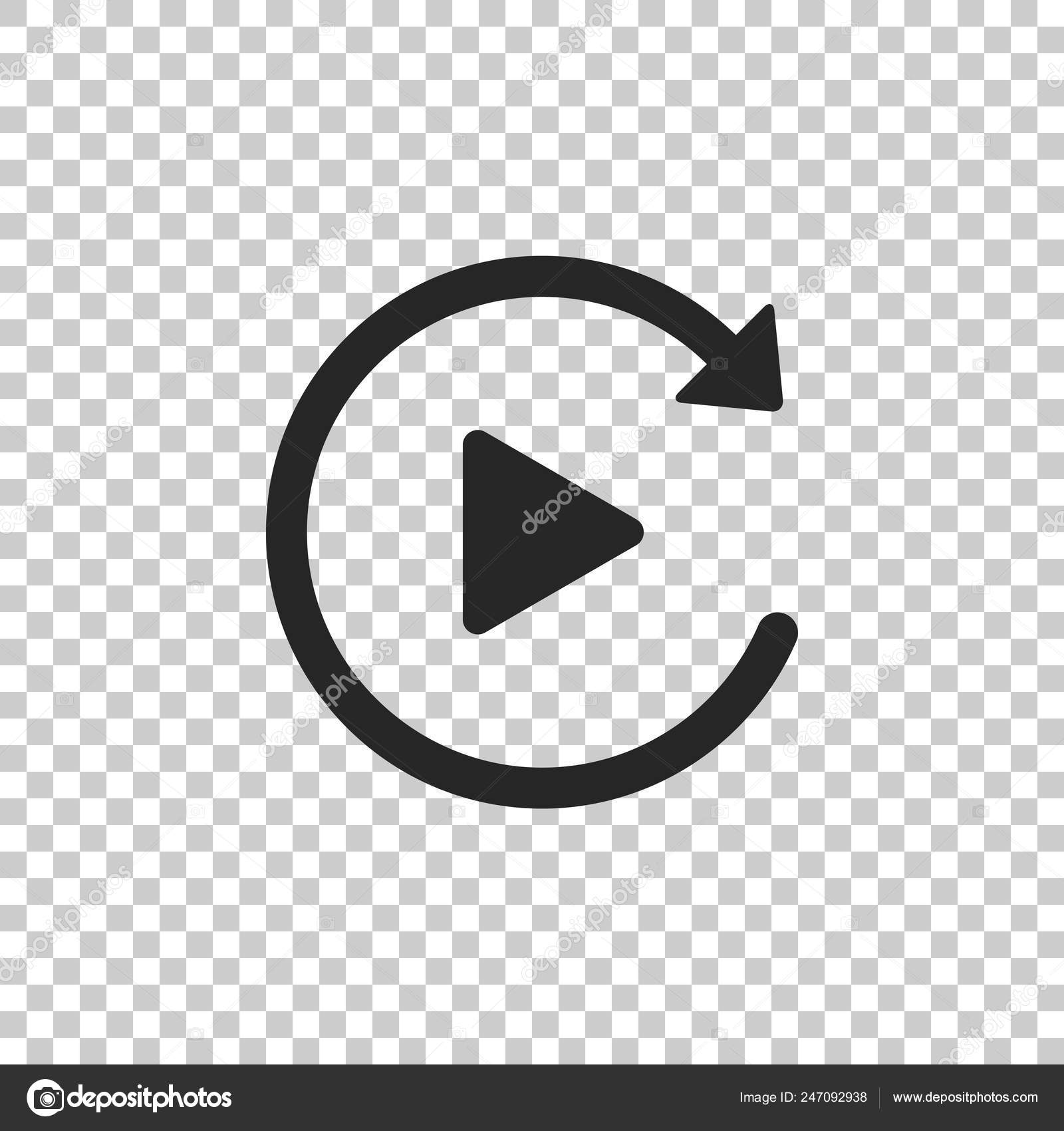 Video play button like simple replay icon isolated on transparent ...