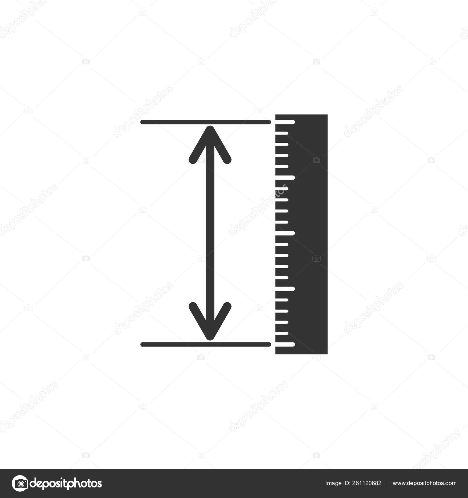 The measuring height and length icon isolated. Ruler, straightedge ...