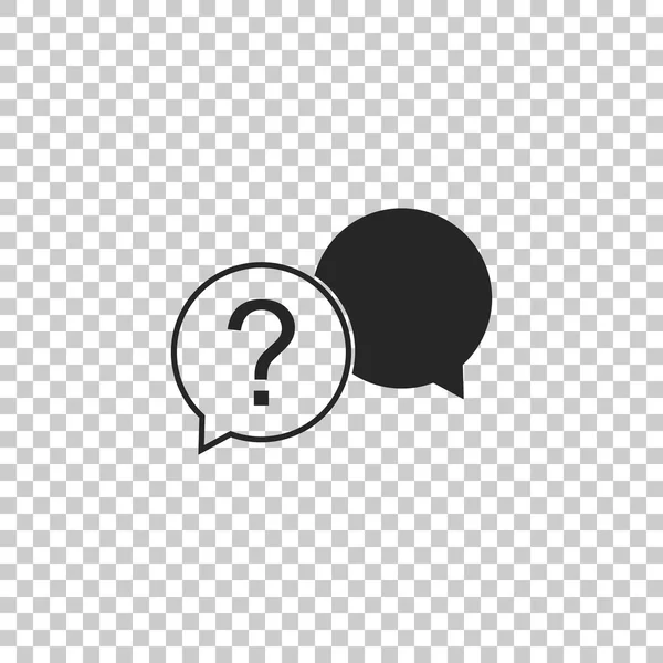 Chat question icon isolated on transparent background. Help speech bubble symbol. FAQ sign ...