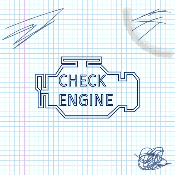 Check engine flat icon on red background. Vector Illustration Stock ...