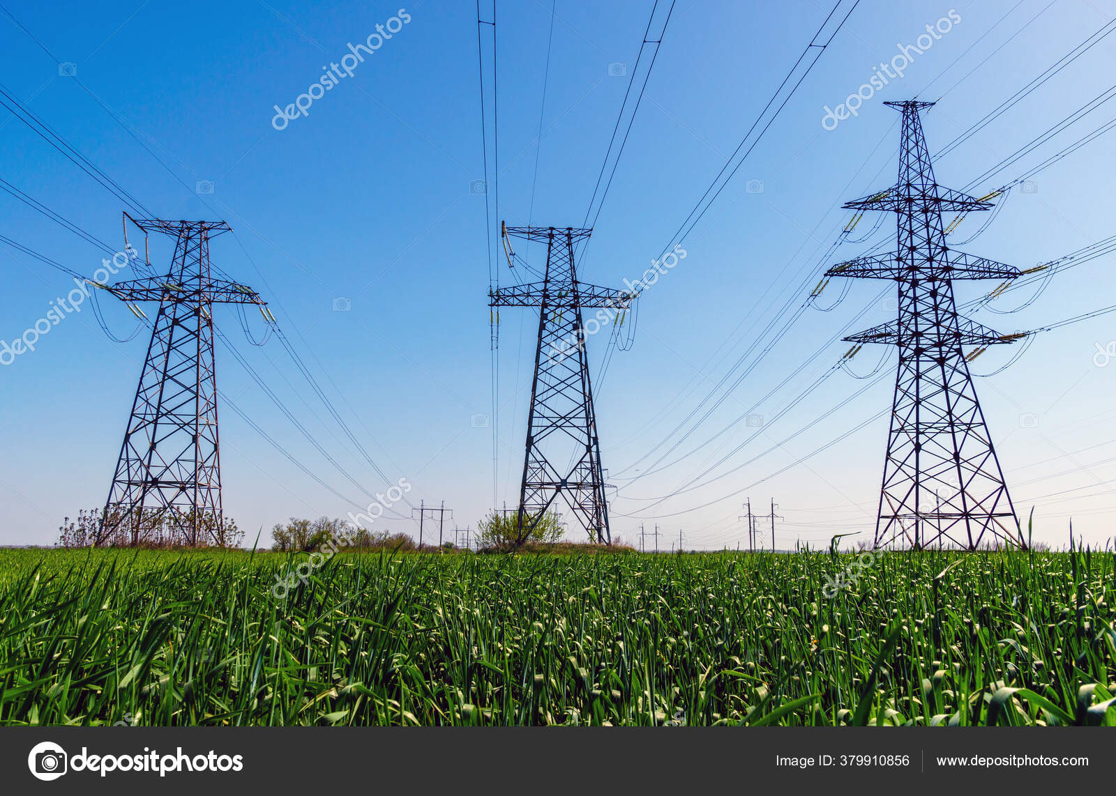 High Voltage Power Lines Electricity Distribution Station High Voltage ...