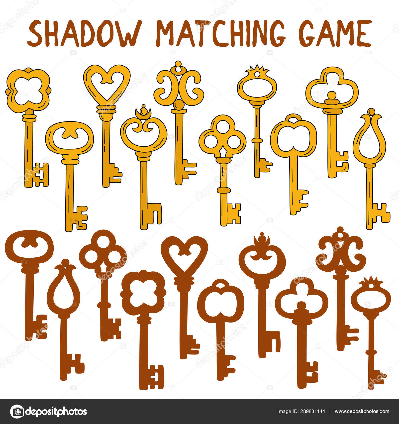 Shadow matching game keys Stock Vector by ©Olizabet 289831144