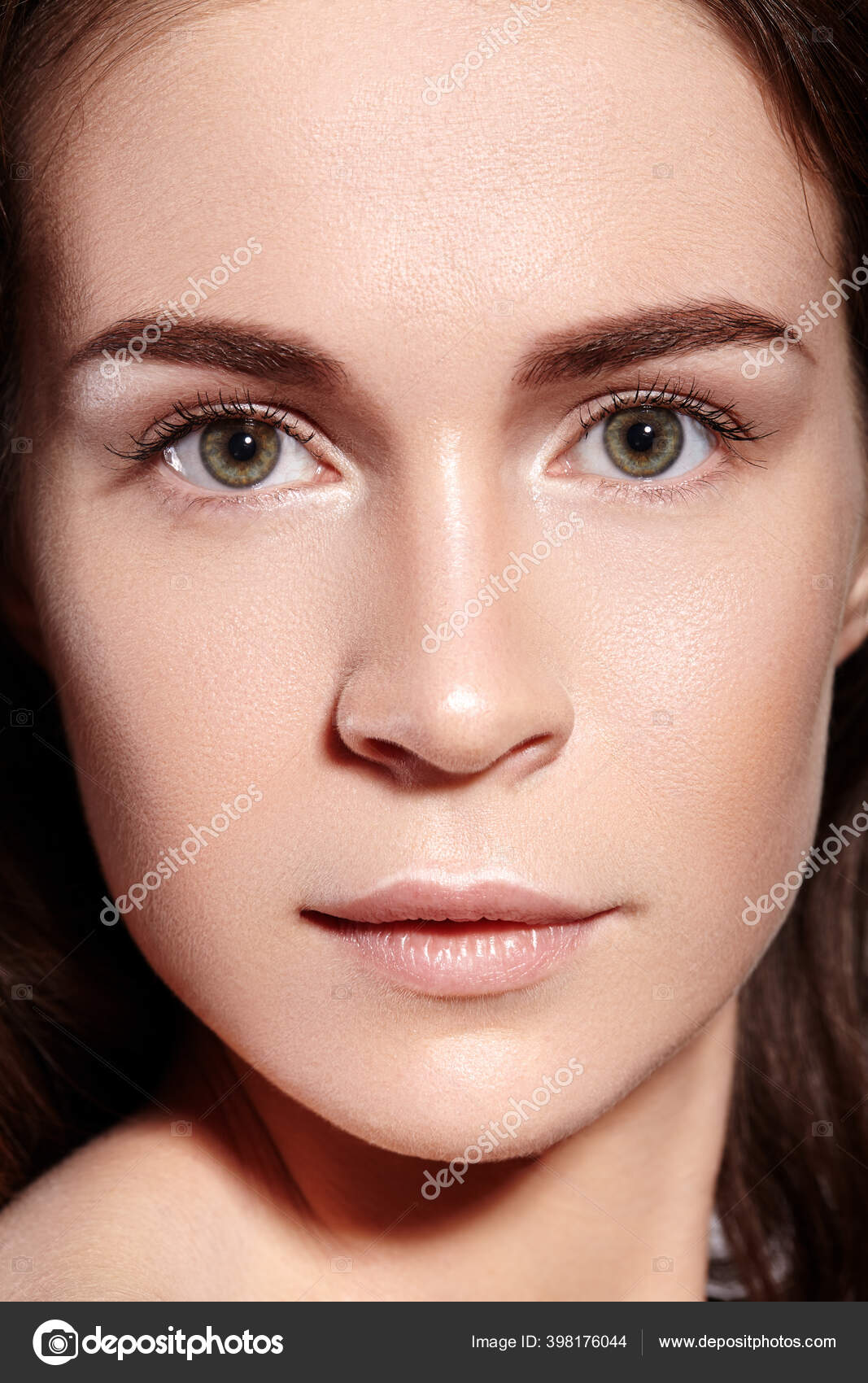 Beauty Woman Face Portrait Beautiful Spa Model Girl Perfect Fresh Stock