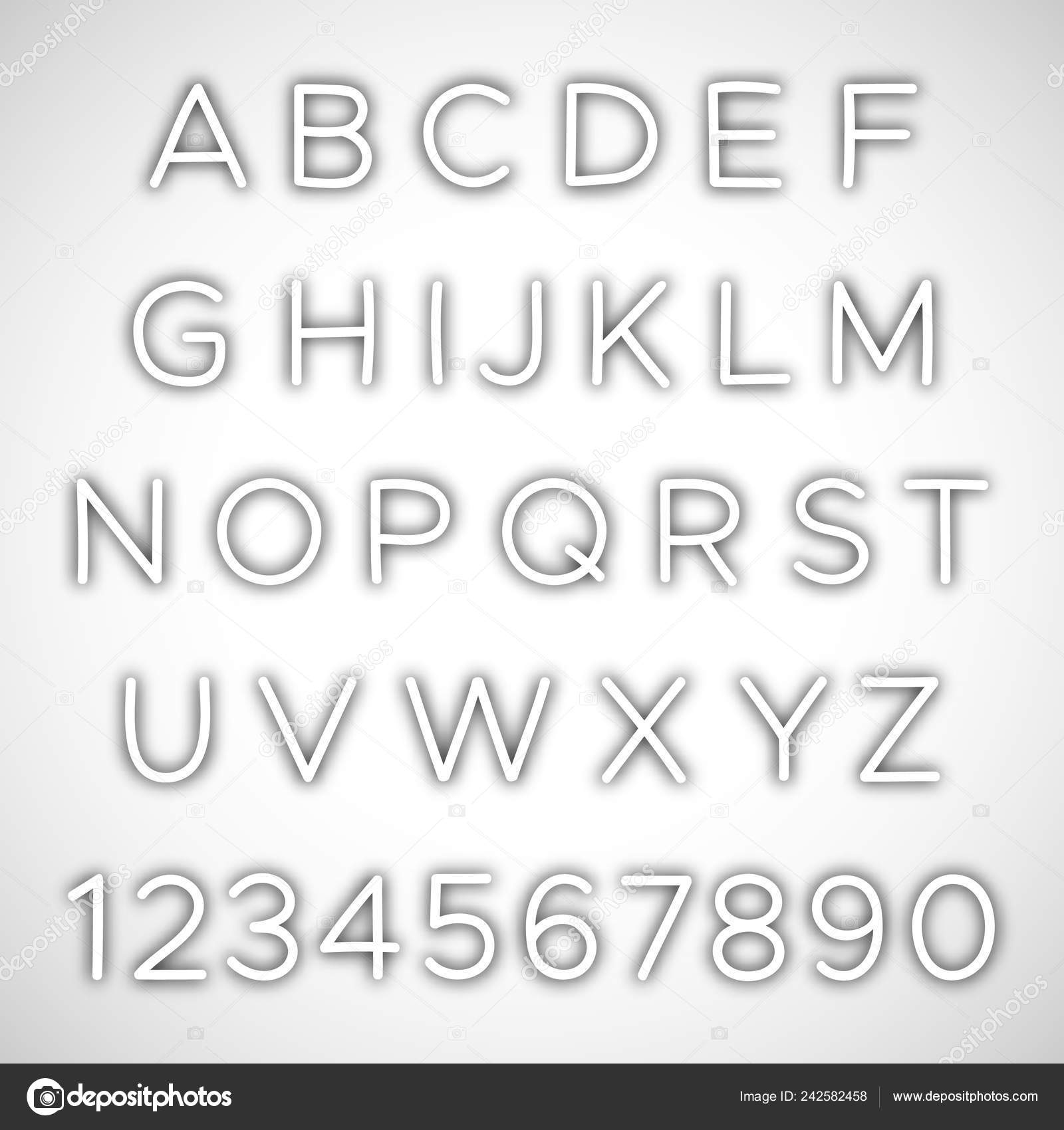 Conjunto de letras y números del alfabeto latino Vector de stock por ...