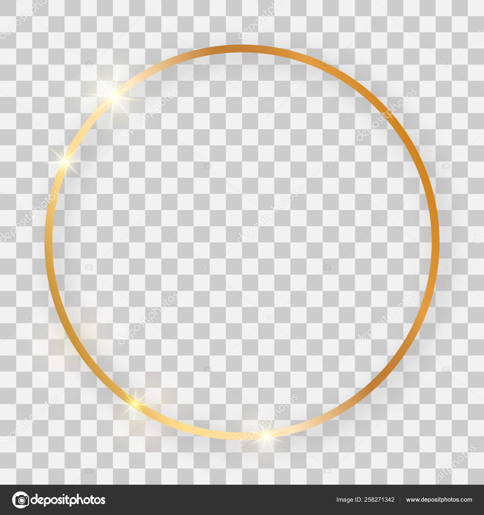 Gold shiny round frame with glowing effects Stock Vector Image by ...