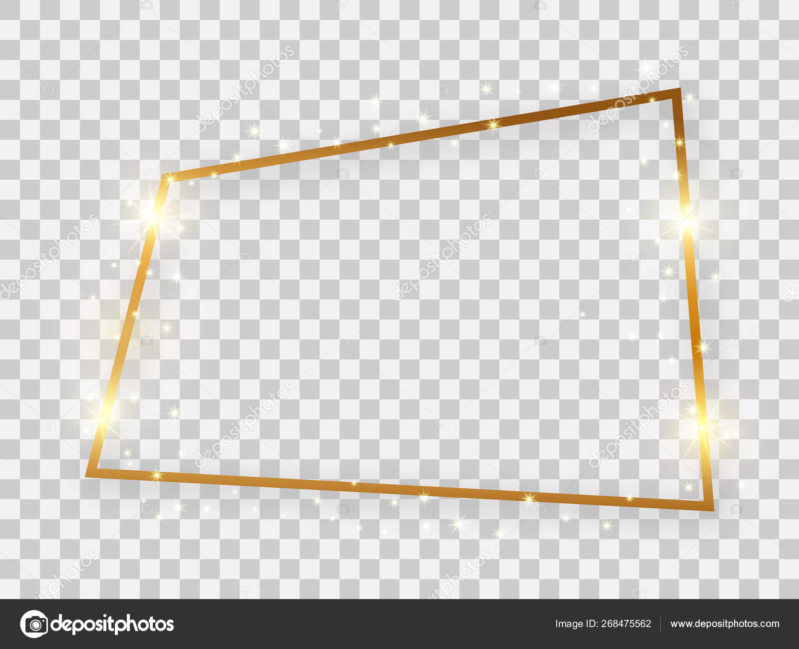 Gold shiny rectangular frame Stock Vector by ©DniproDD 268475562