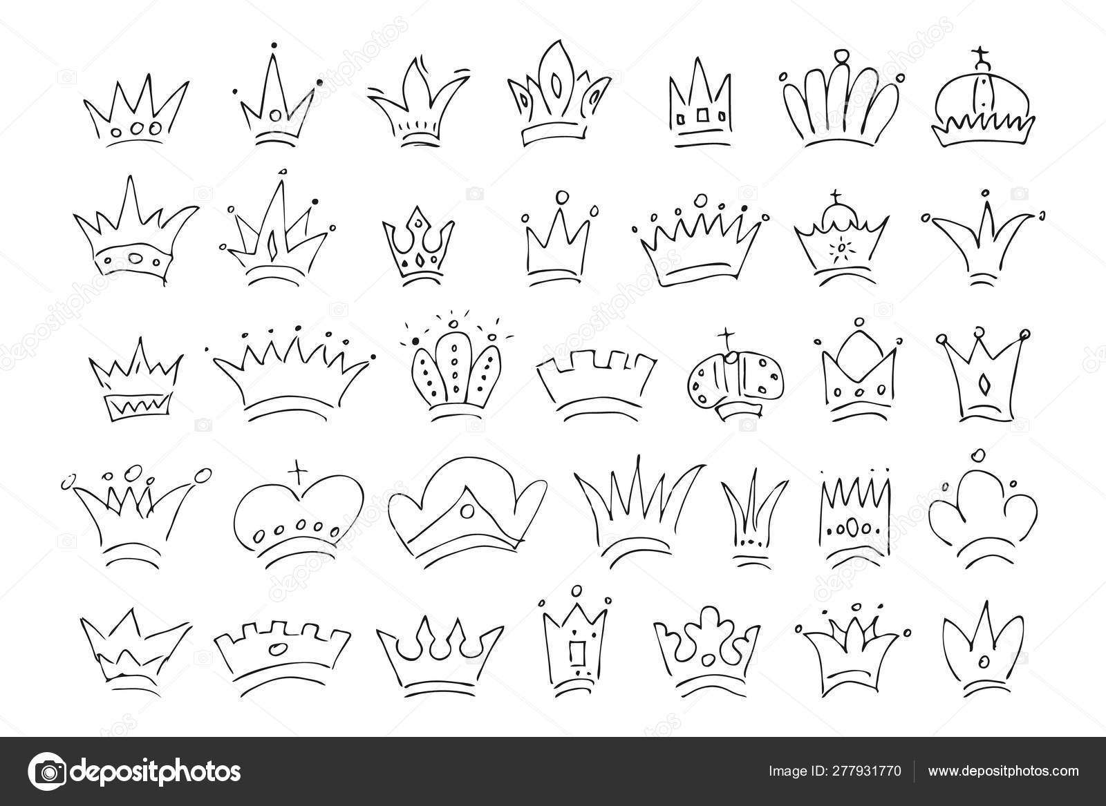Big set of simple graffiti sketch crowns Stock Vector by ©DniproDD ...