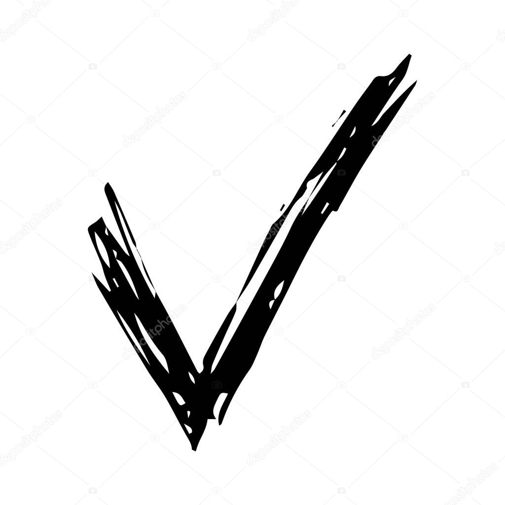 Negro símbolo de cheque dibujado a mano 2023