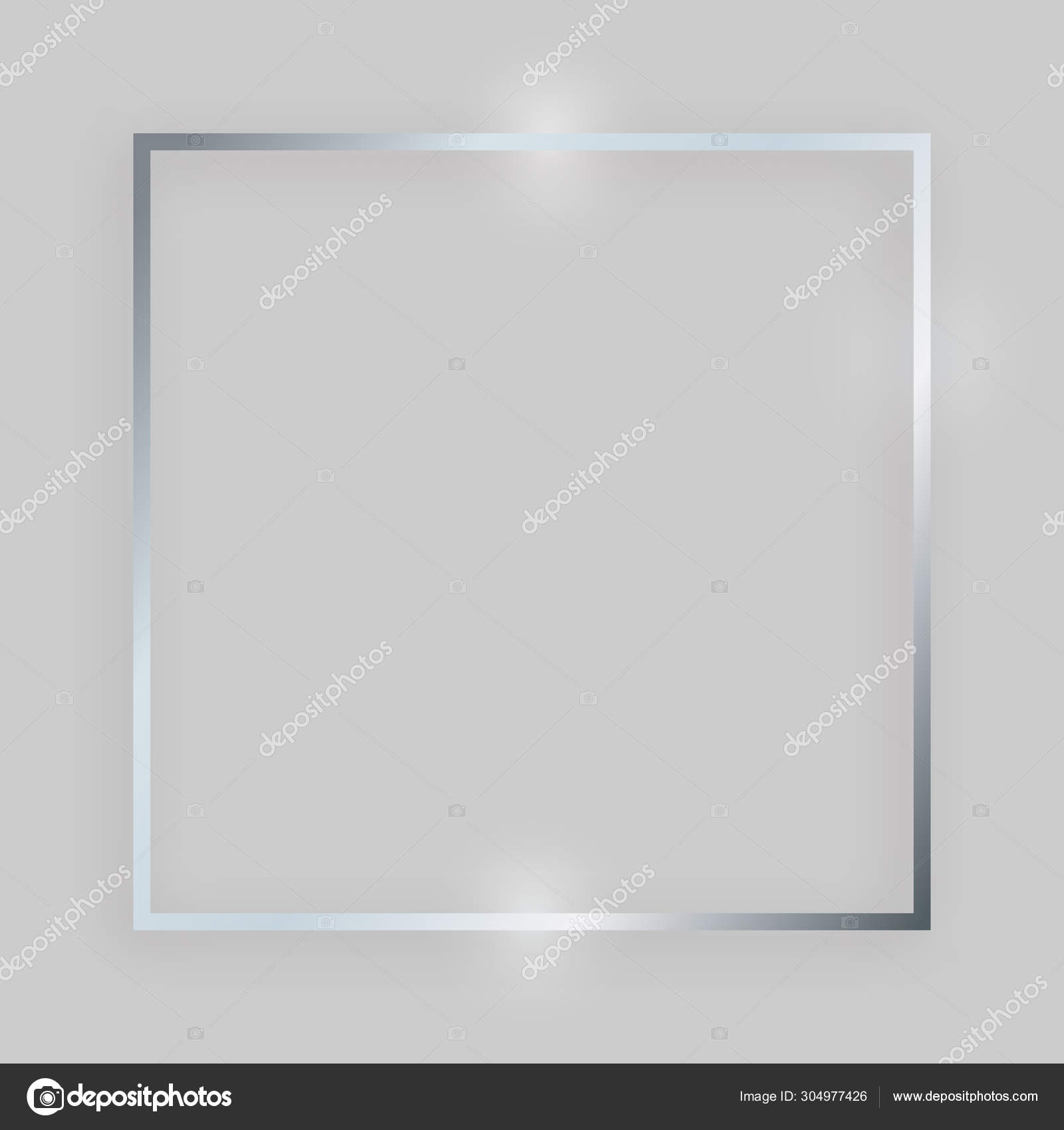 Silver square shiny frame with glowing effects Stock Vector by ...