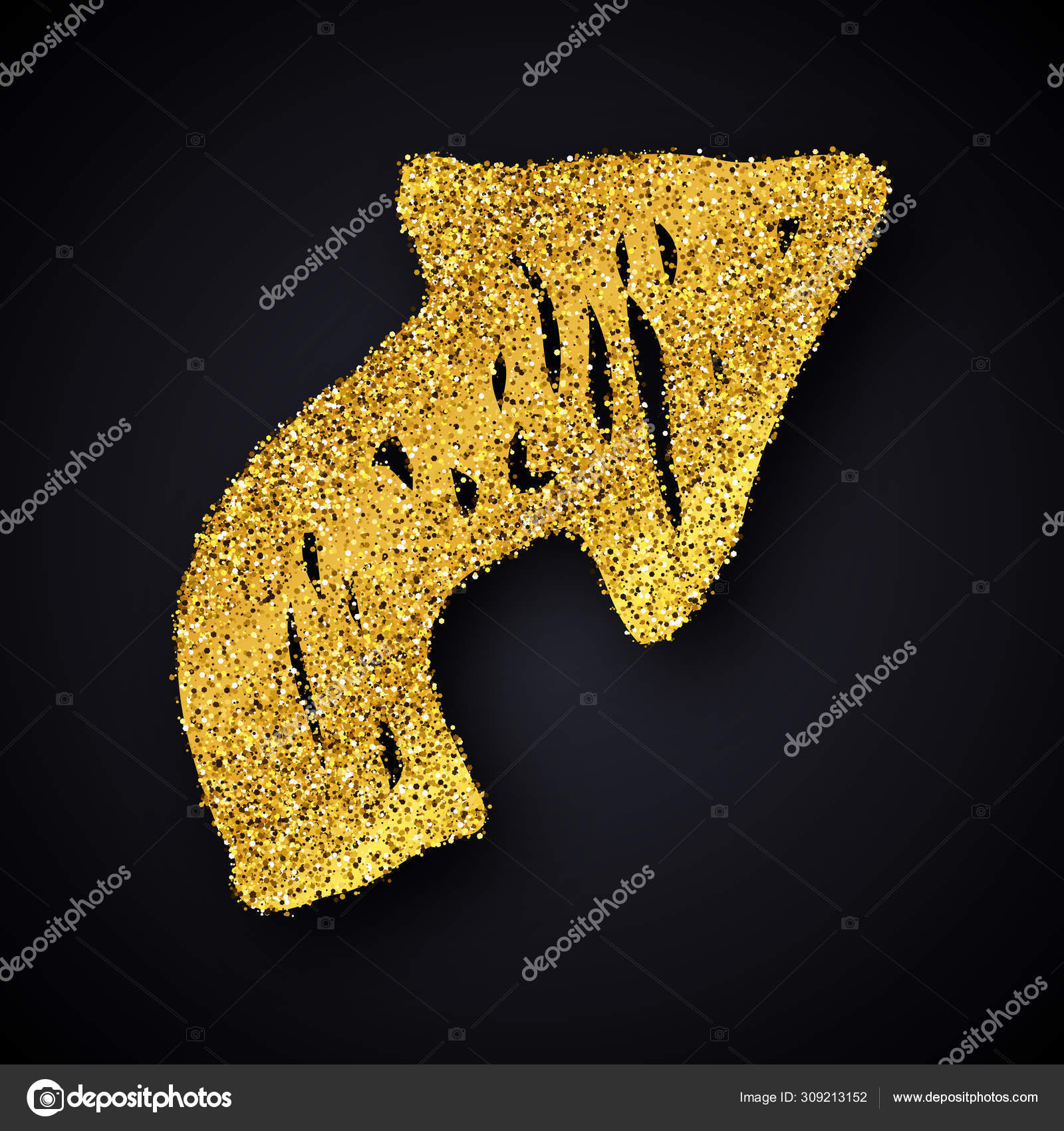 Gold glitter hand drawn arrow Stock Vector Image by ©DniproDD #309213152