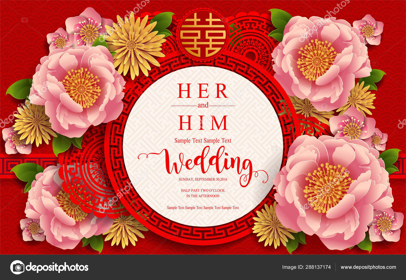 Chinese Wedding Invitation Template