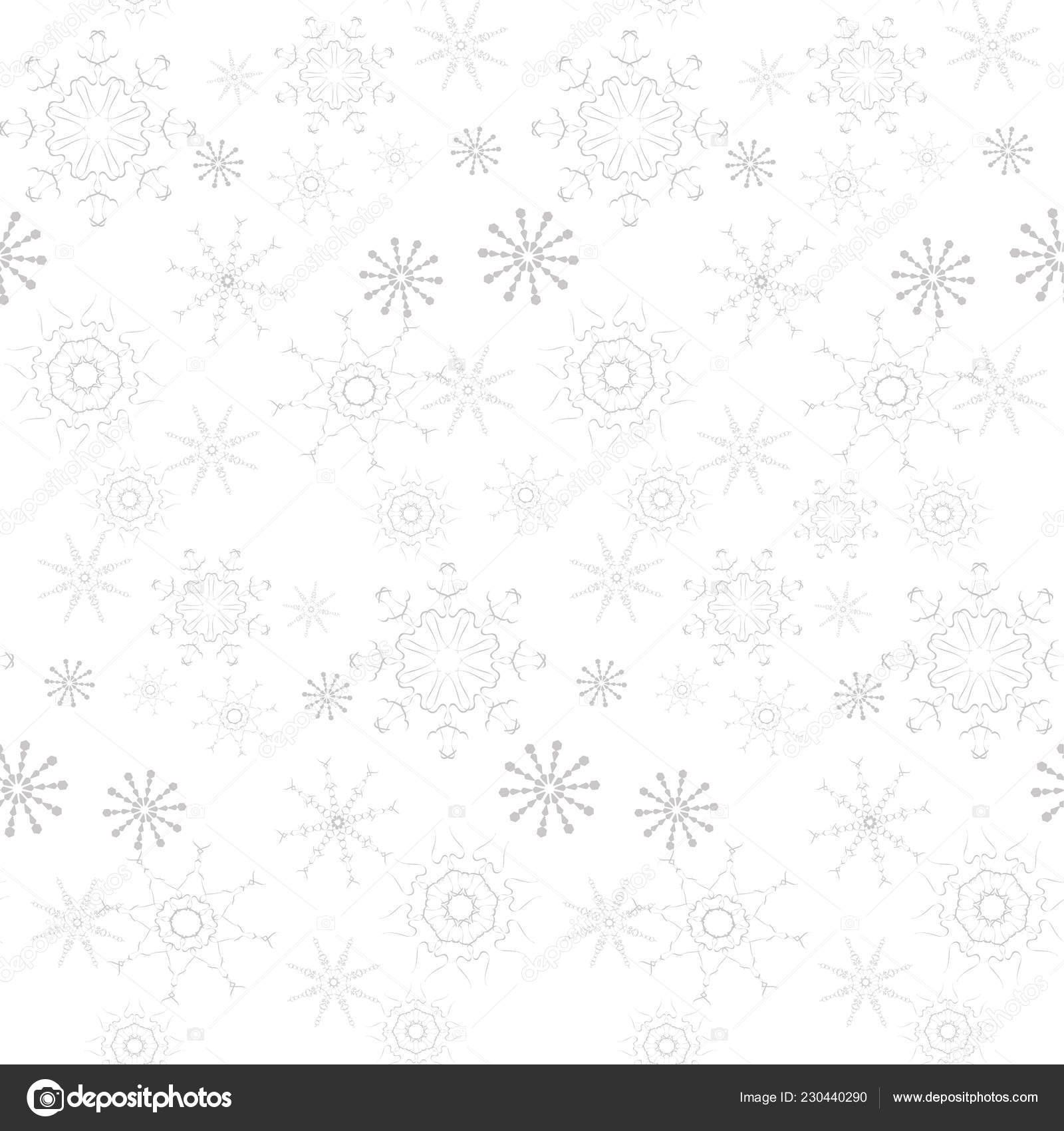 Snowflake Seamless Background Grey White Winter Design Element Stock ...