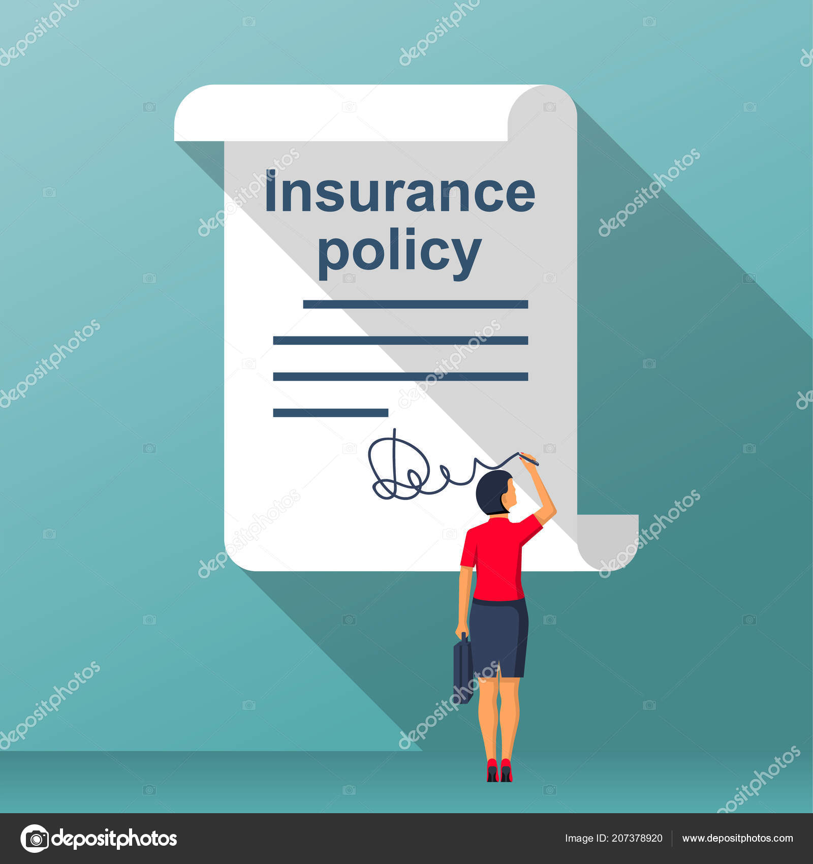 Woman signature form insurance policy Stock Vector Image by ©threecvet ...