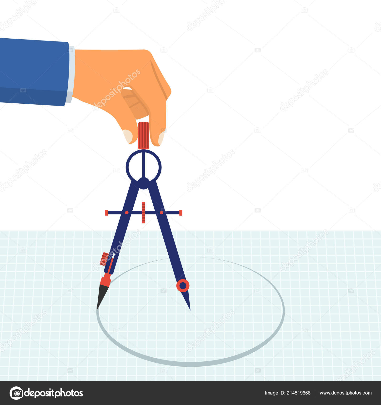 Hand with compass for drawing. Stock Vector by ©threecvet.gmail.com ...