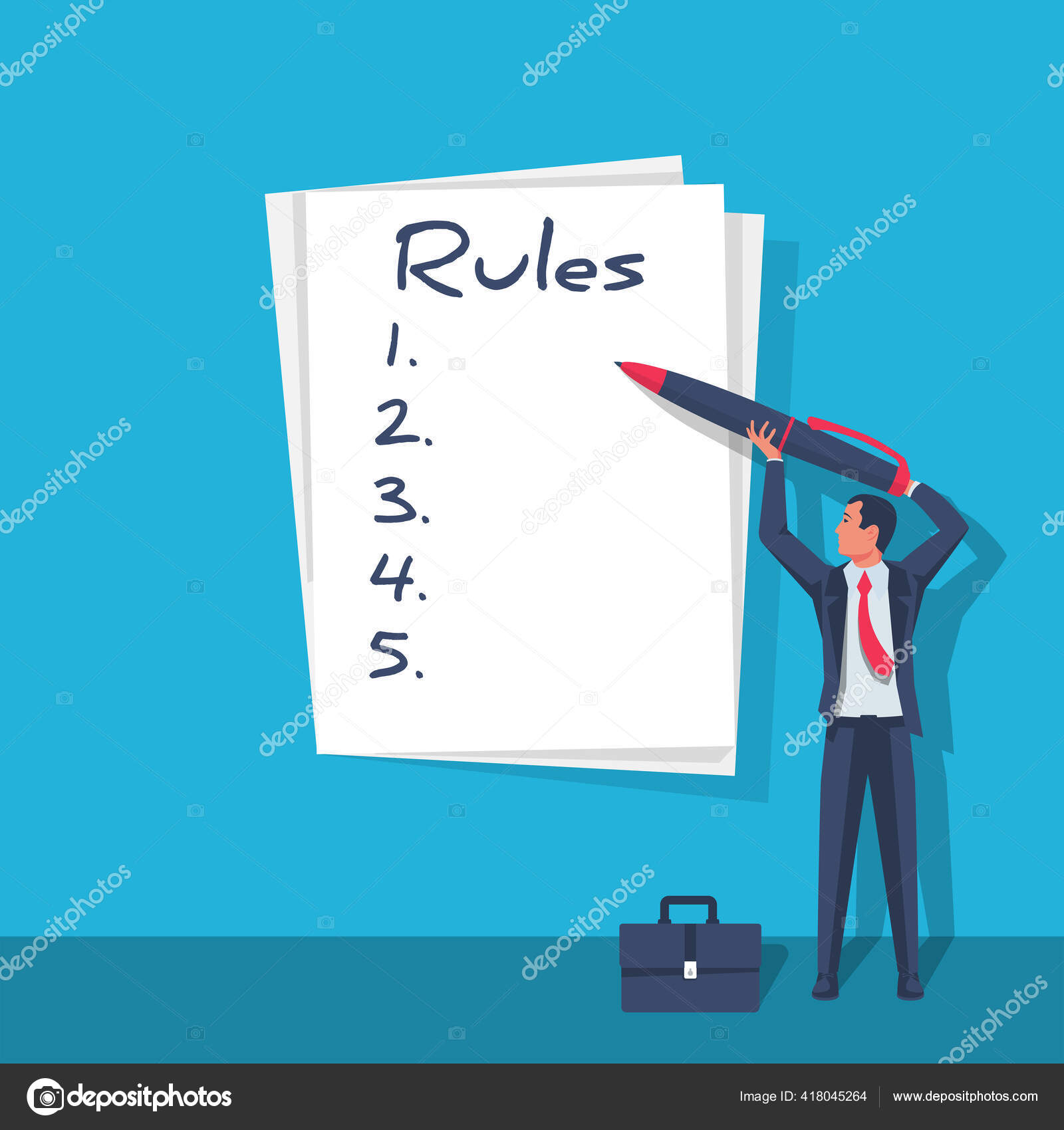 Rules Concept Businessman Write Notebook Regulations Checklist ...