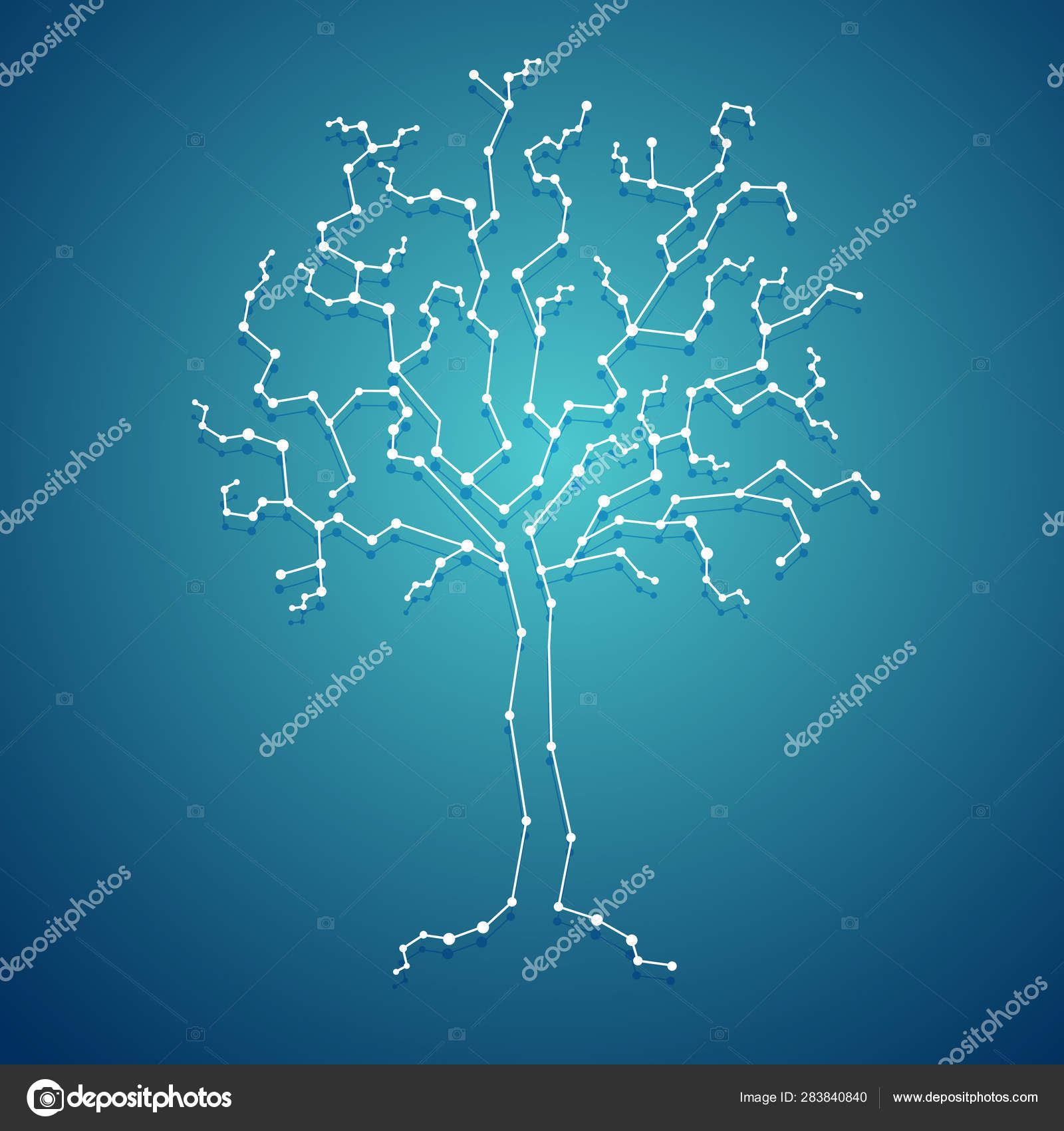 White science tree made of connected lines and dots Stock Vector Image ...