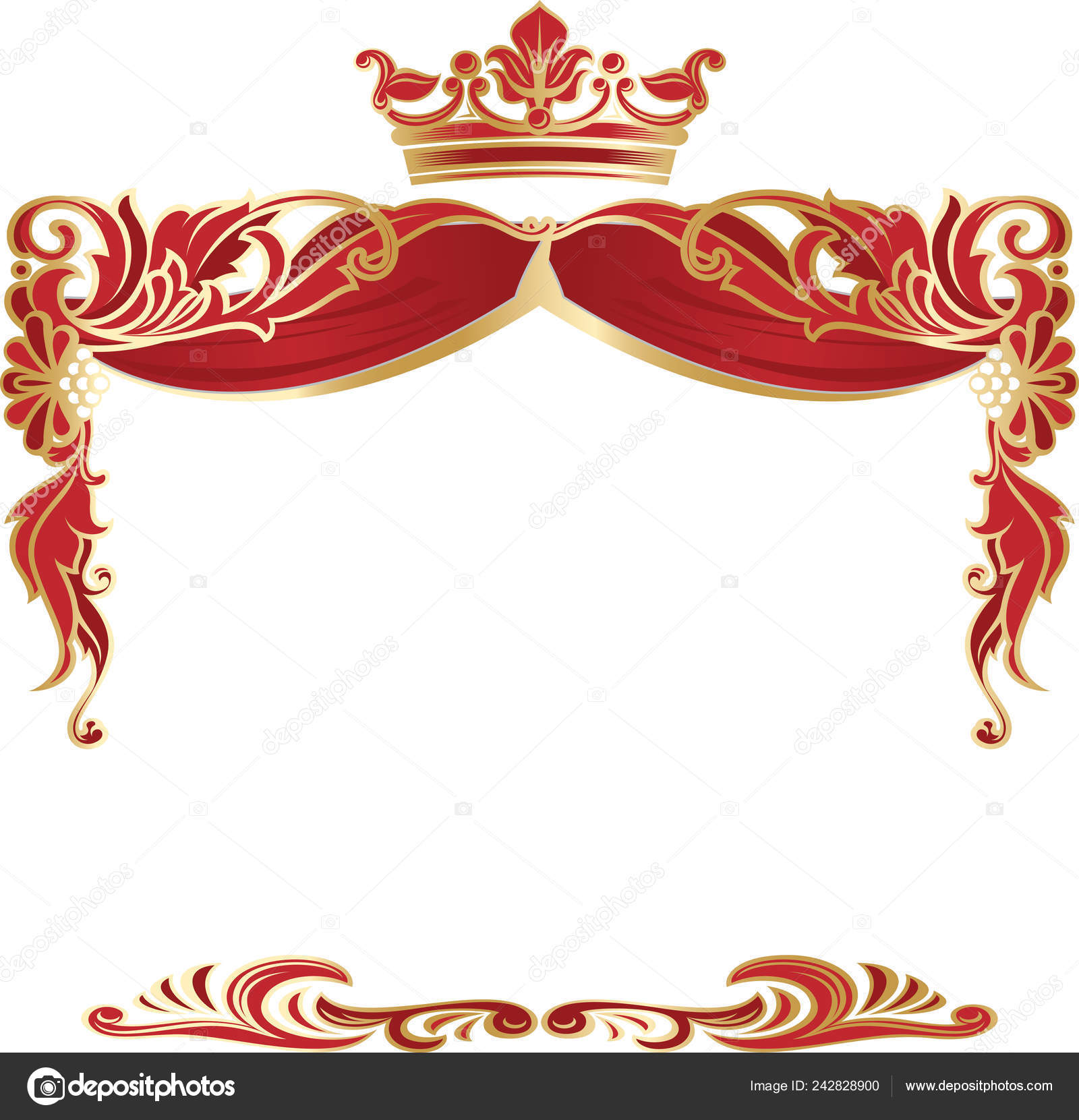 Elegant Royal Frame Crown Isolated White Background Vector Stock Vector ...