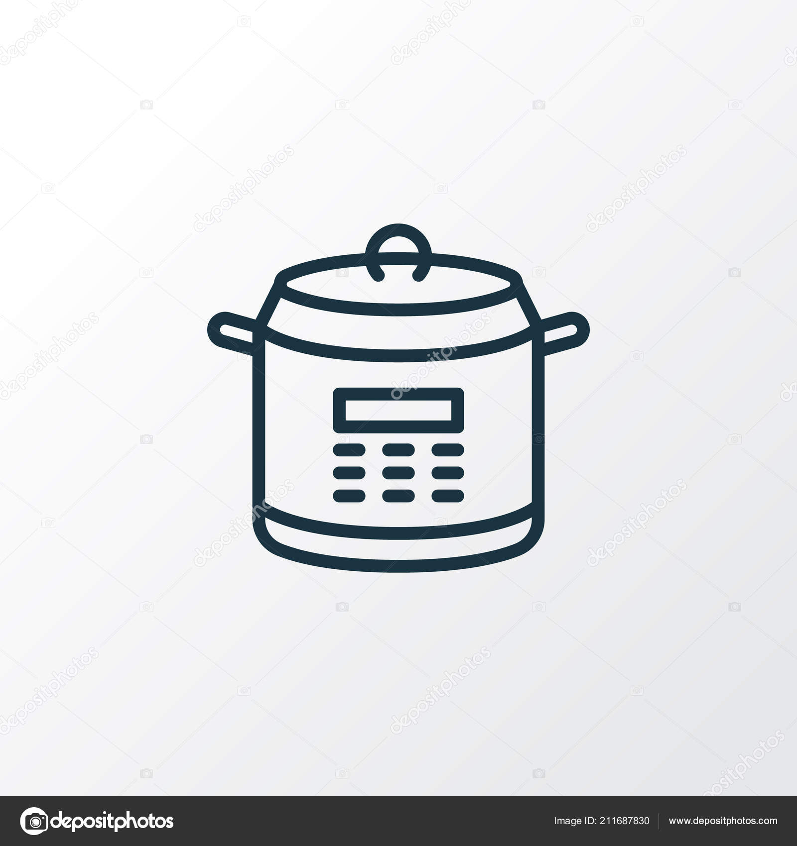 Multicooker icon line symbol. Premium quality isolated pressure cooker ...
