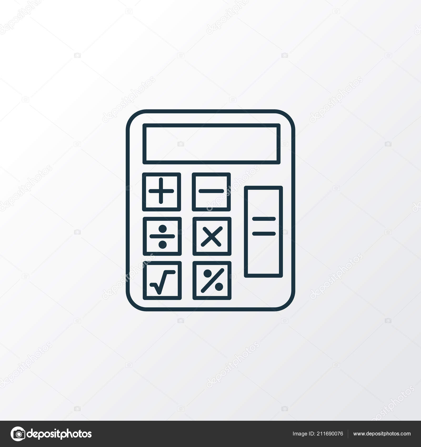 Math icon line symbol. Premium quality isolated calculator element in ...