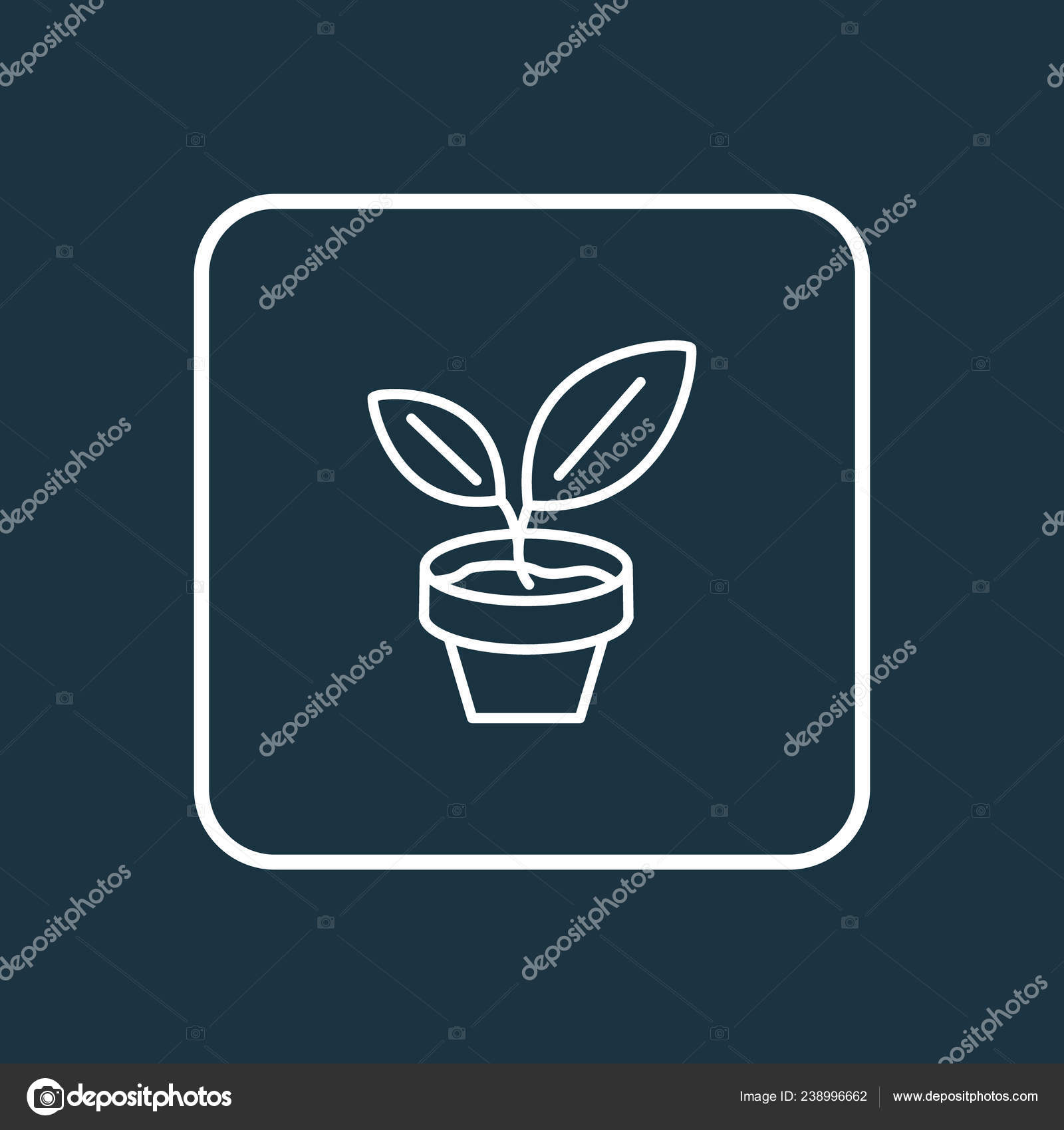 Pot plant icon line symbol. Premium quality isolated flowerpot element ...