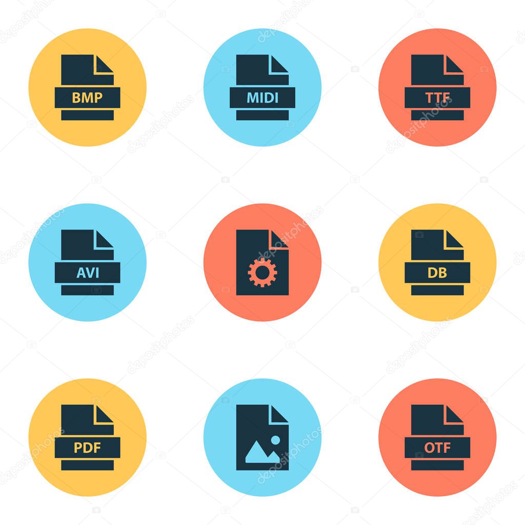 Conjunto de iconos de documento con sistema, imagen, pdf y otros ...