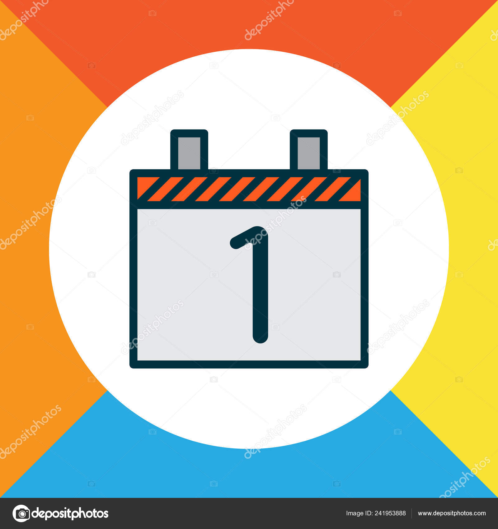 Day 1 icon colored line symbol. Premium quality isolated date element ...