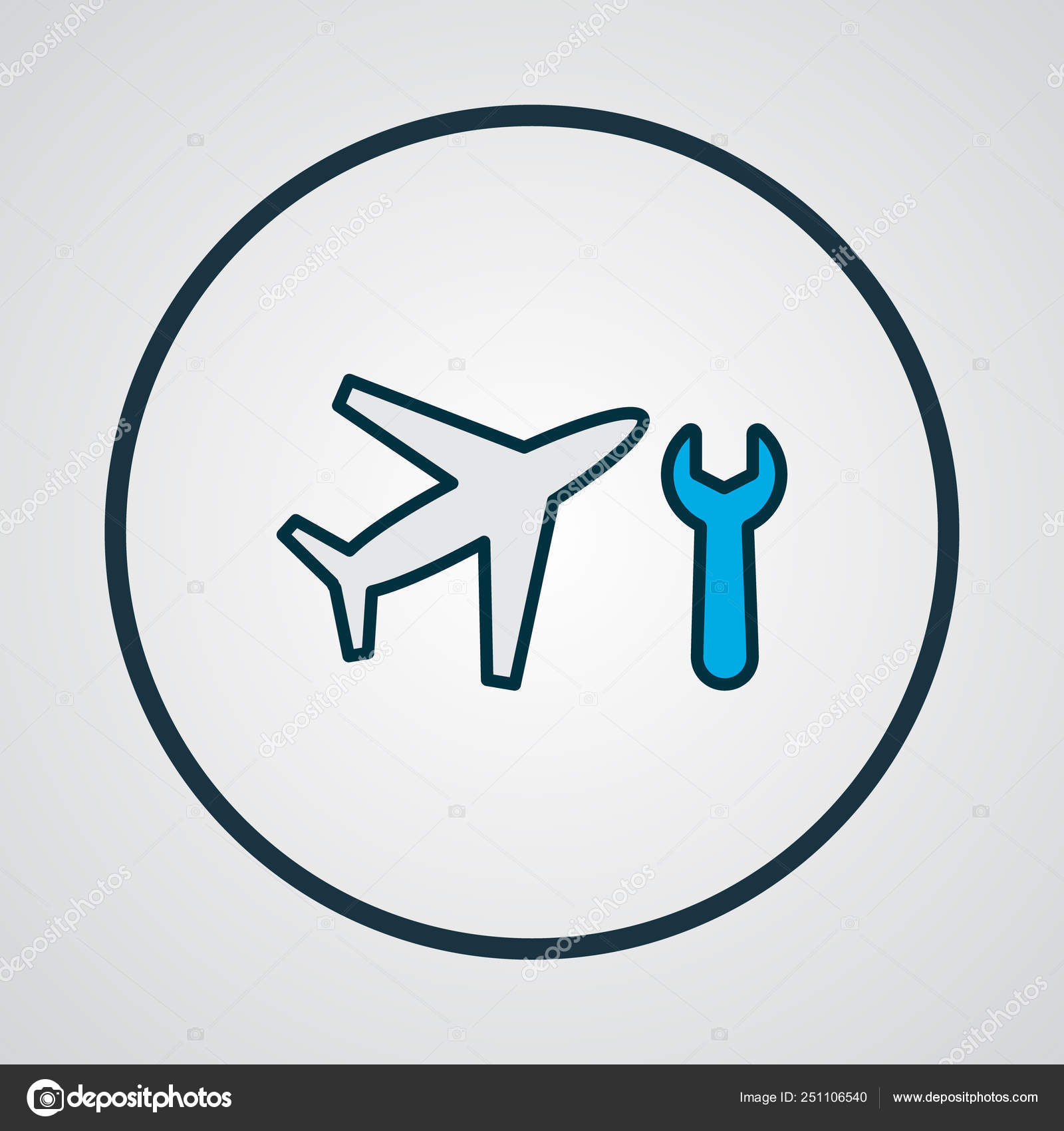 Aircraft maintenance icon colored line symbol. Premium quality isolated ...