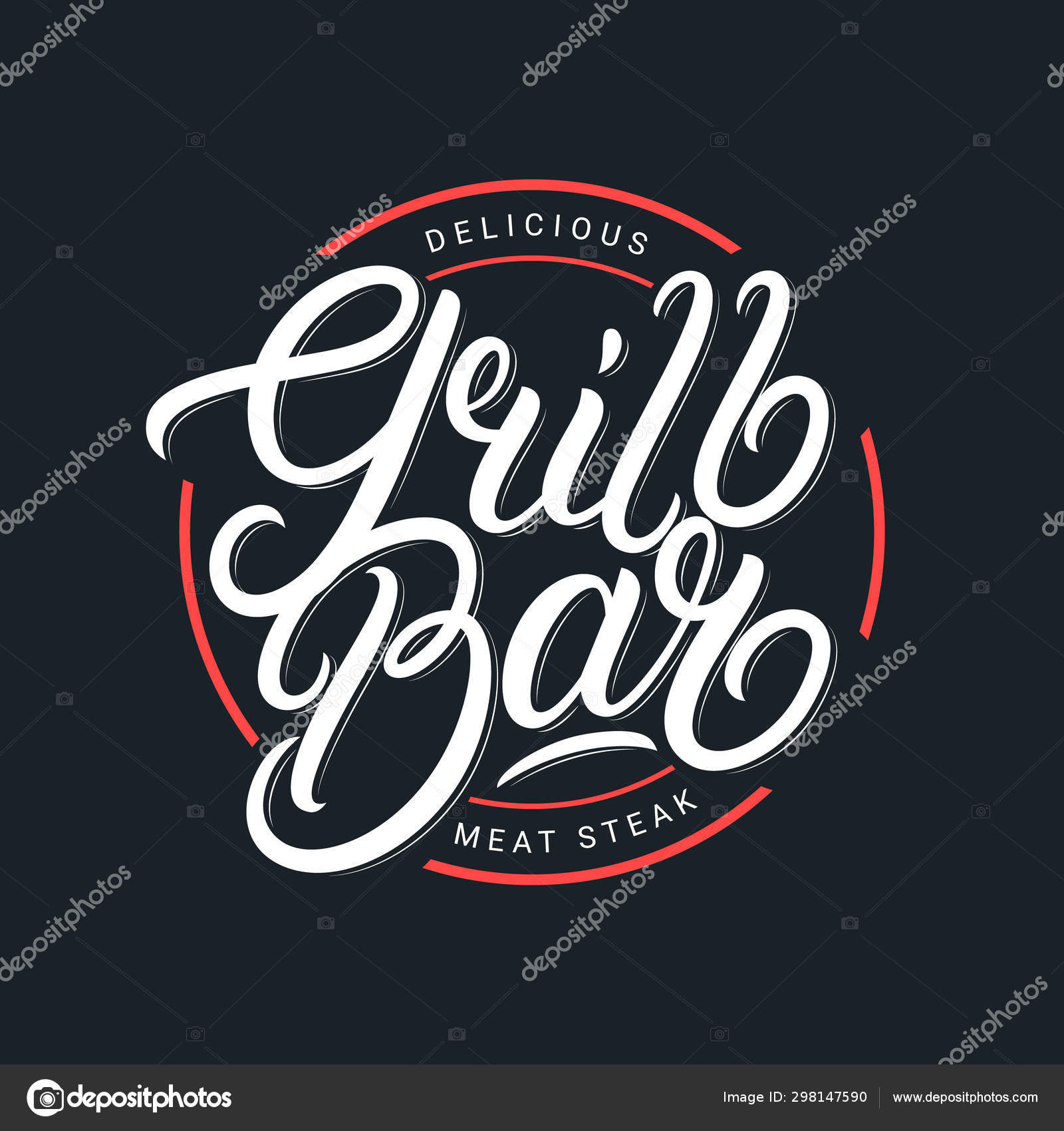 Grill Bar hand written lettering logo Stock Vector by ©margzaiceva ...