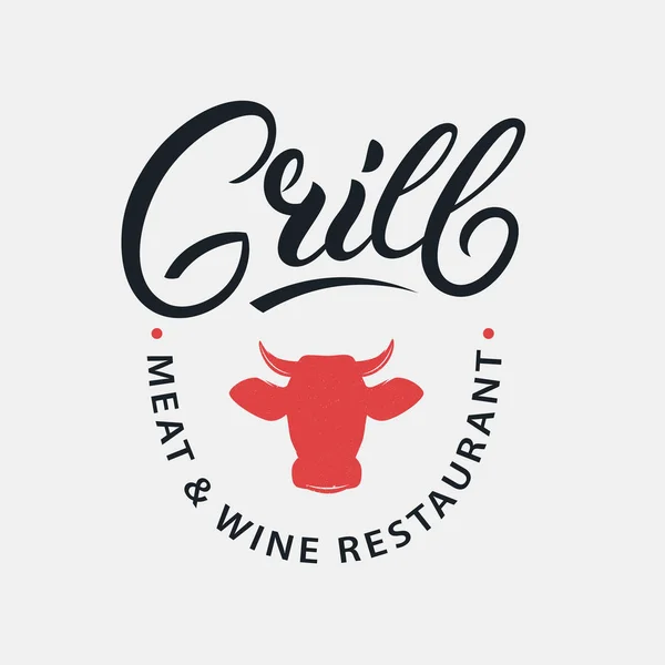 Grill Bar hand written lettering logo Stock Vector by ©margzaiceva ...