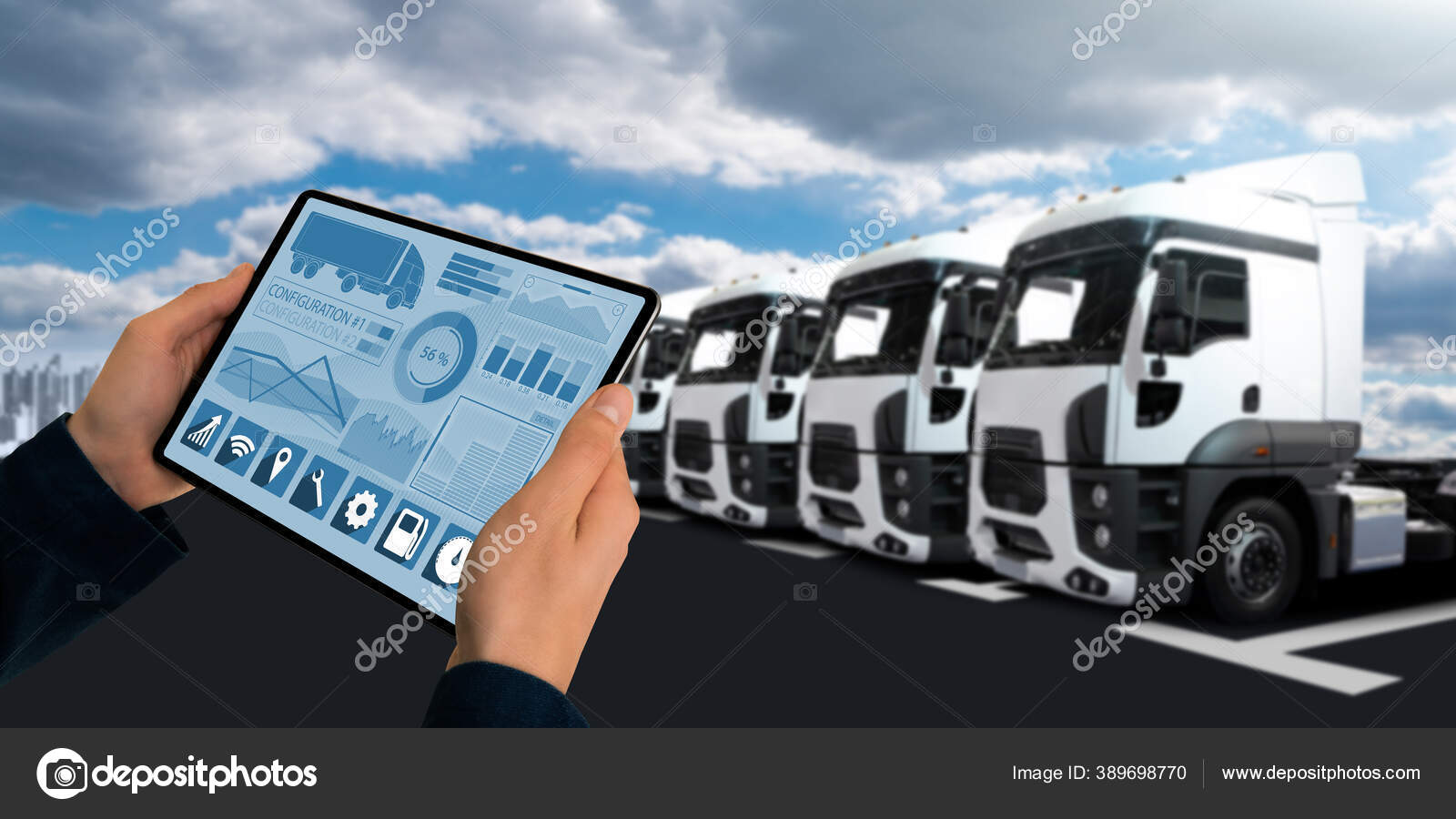Fleet manager with a digital tablet Stock Photo by ©Scharfsinn 389698770