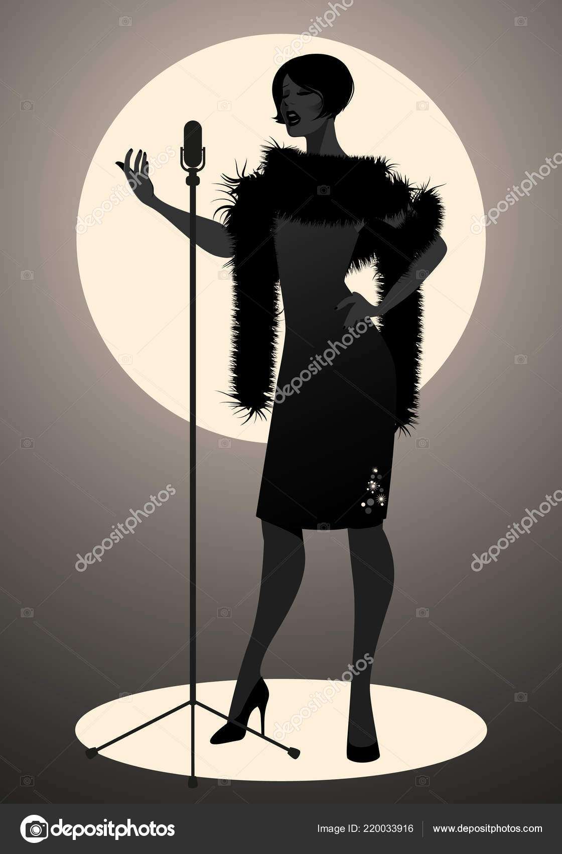 1940s Female Singer Silhouette