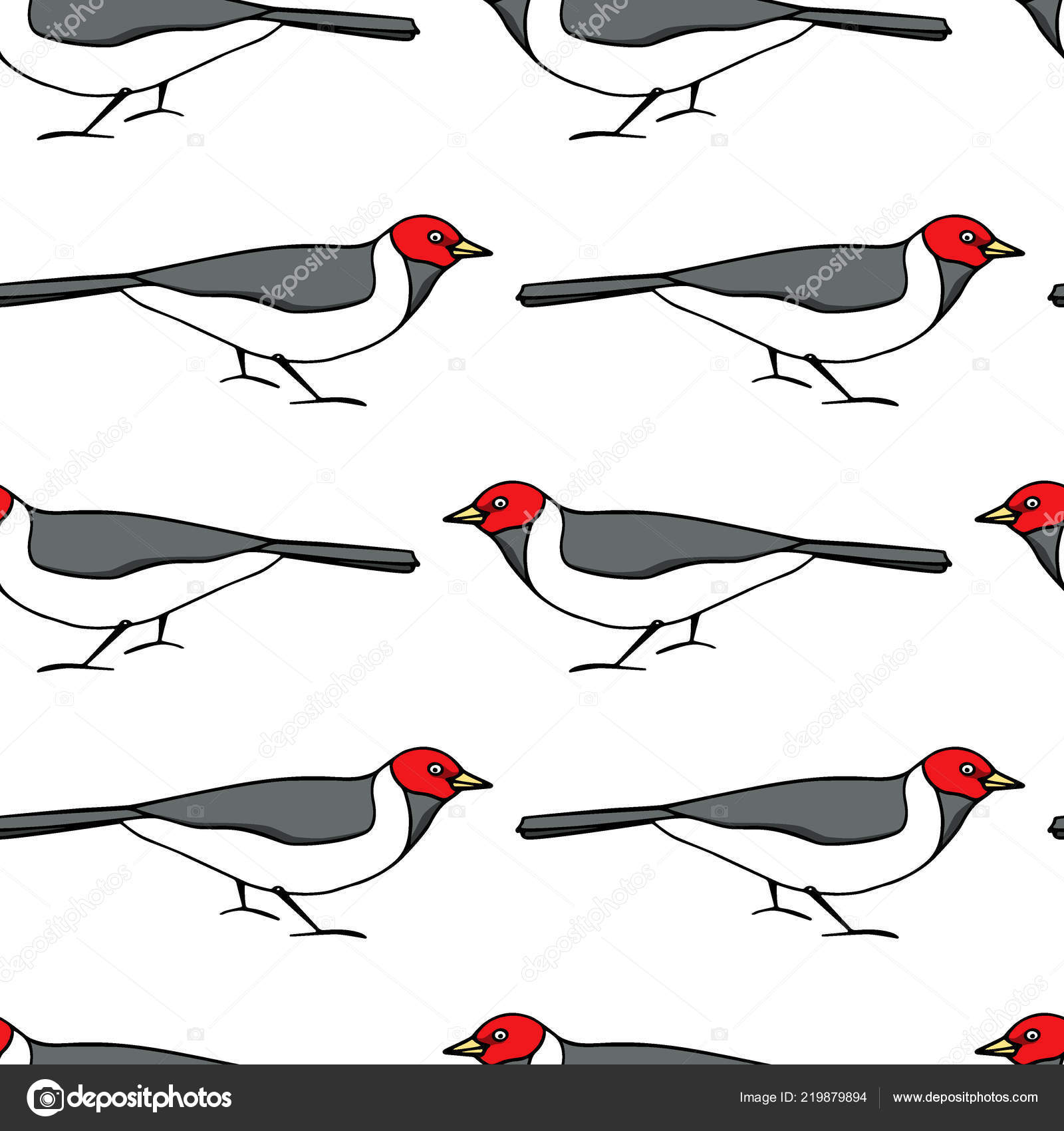 Hand drawn bird pattern Stock Vector by ©Ezhevica 219879894