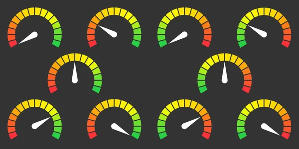 Meter Sign Infographic Gauge Element Red Green Vector Illustration ...