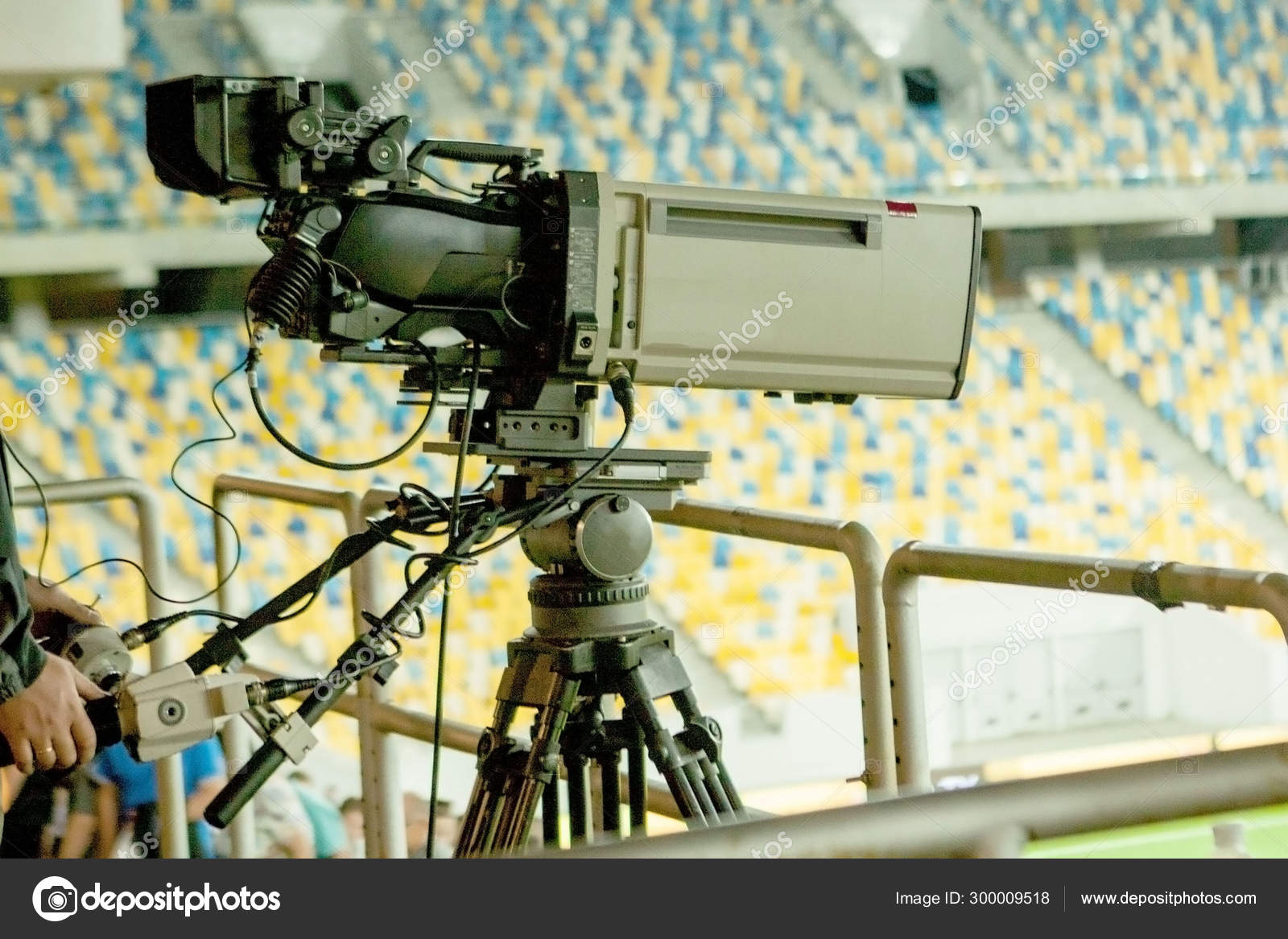 TV camera at the stadium during football matches — Stock Editorial ...