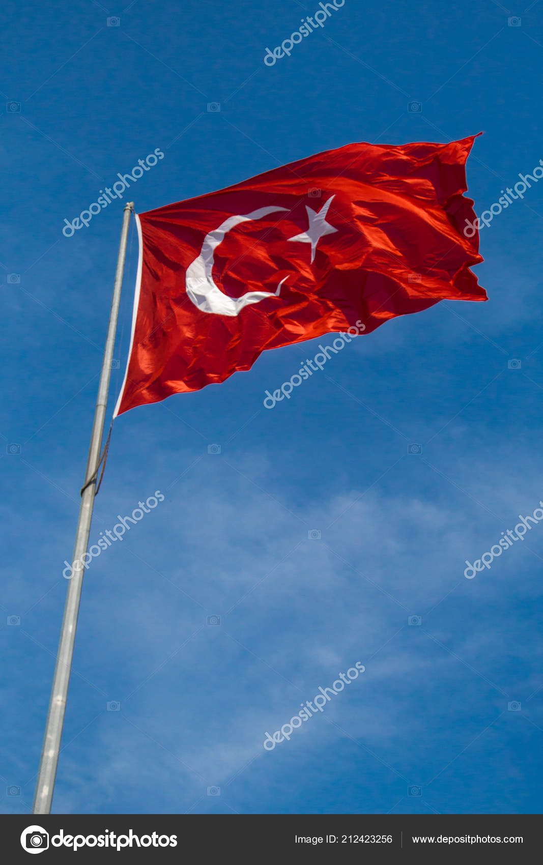 Turkish National Flag Hang Pole Open Air — Stock Photo © turgayada ...